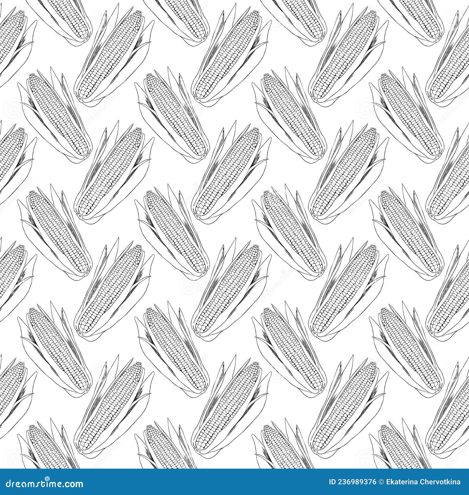 Seamless Corn on the Cob Pattern Stock Vector - Illustration of sweet ...