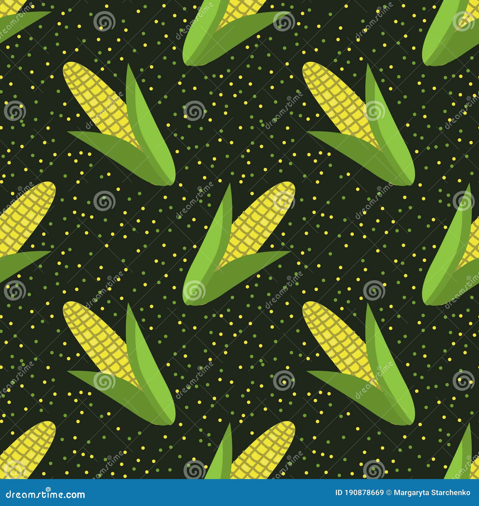 Seamless corn pattern stock vector. Illustration of fashionable - 190878669