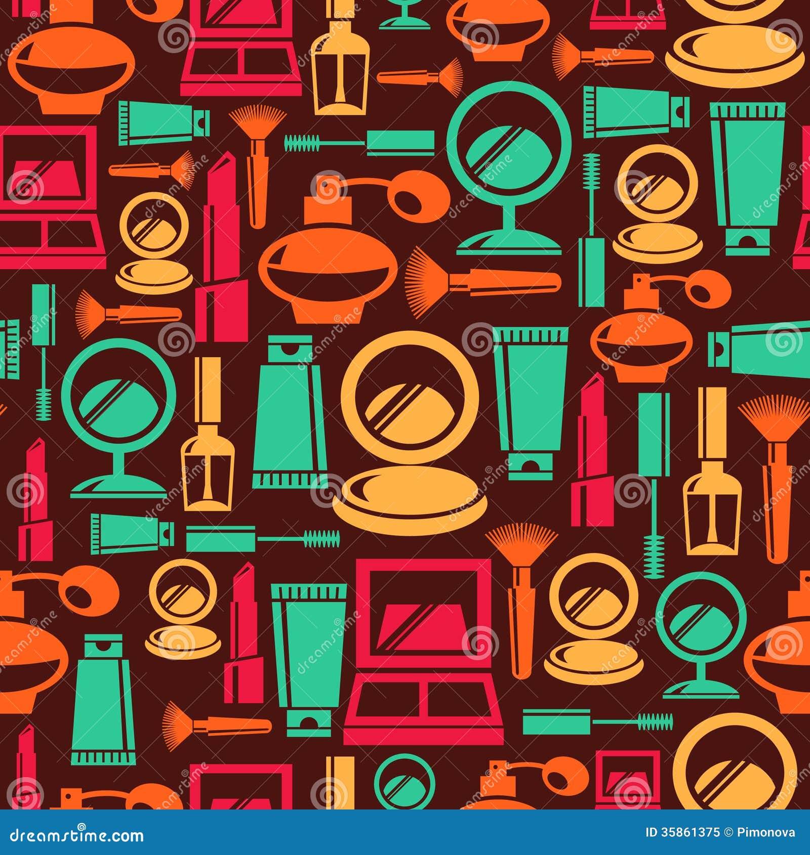 Seamless cosmetic pattern stock vector. Illustration of pattern - 35861375