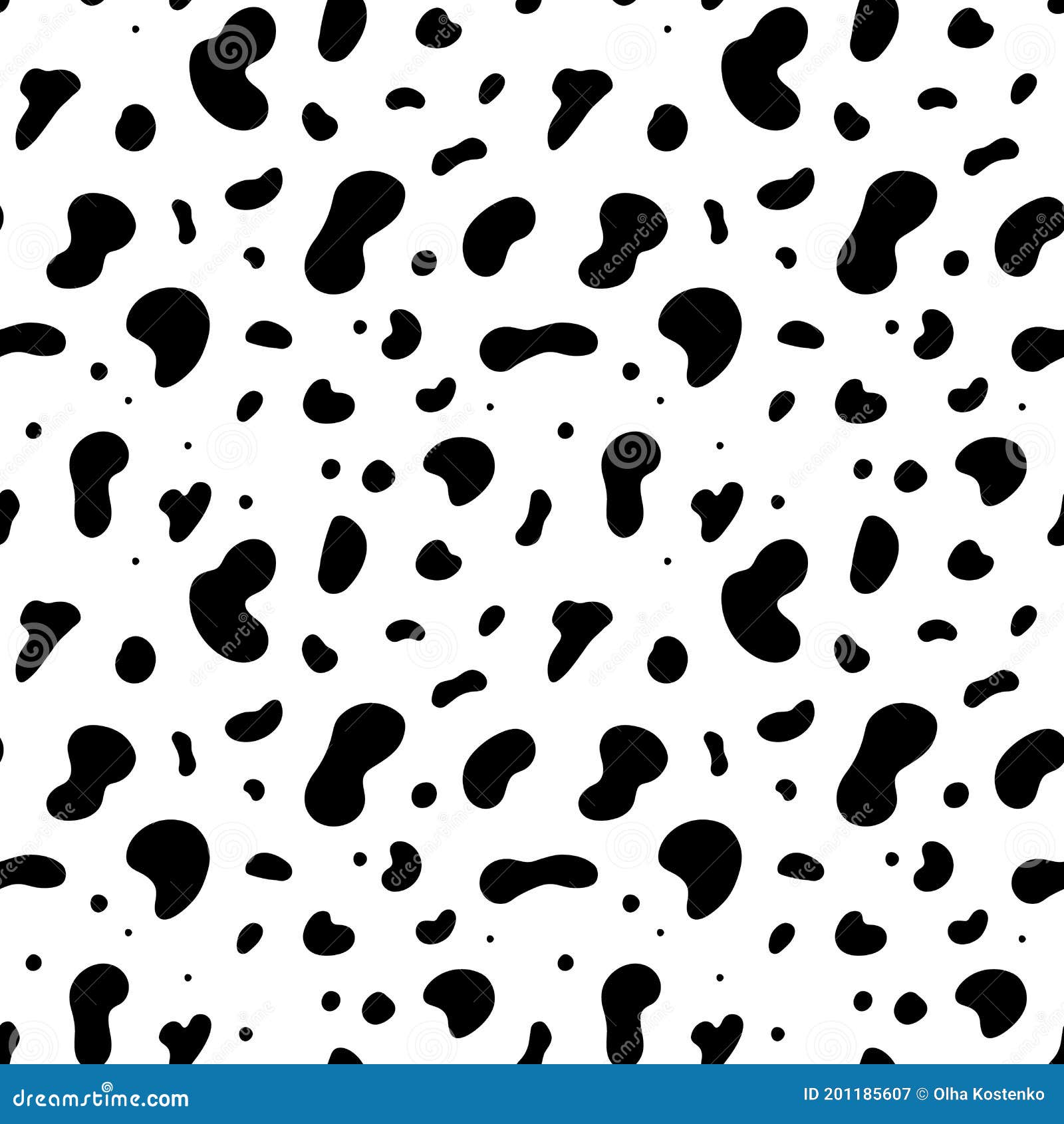 Seamless Cow Hide Pattern. Vector Repeat Texture Stock Vector ...
