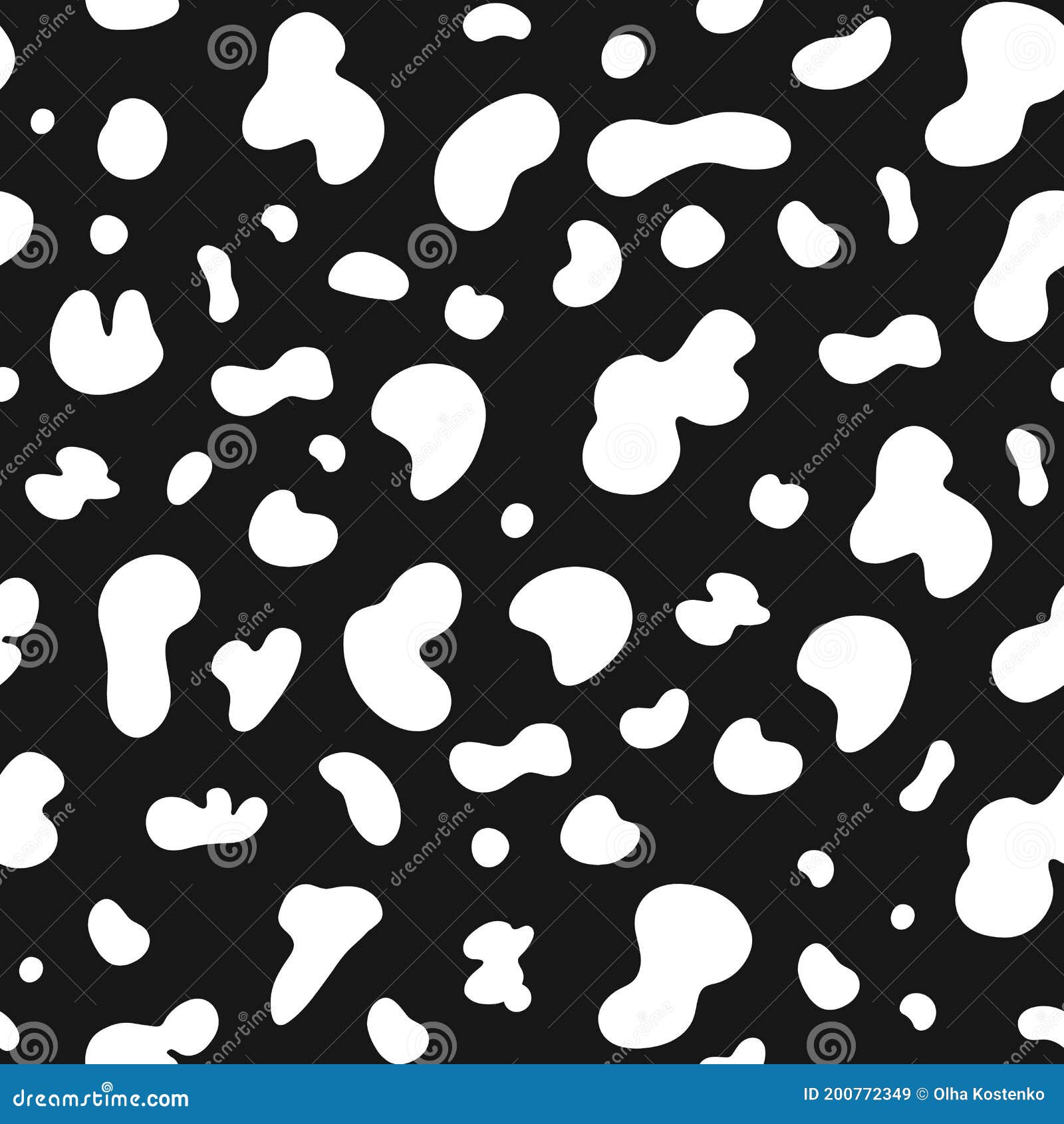 Seamless Cow Hide Pattern. Vector Repeat Texture Stock Vector ...