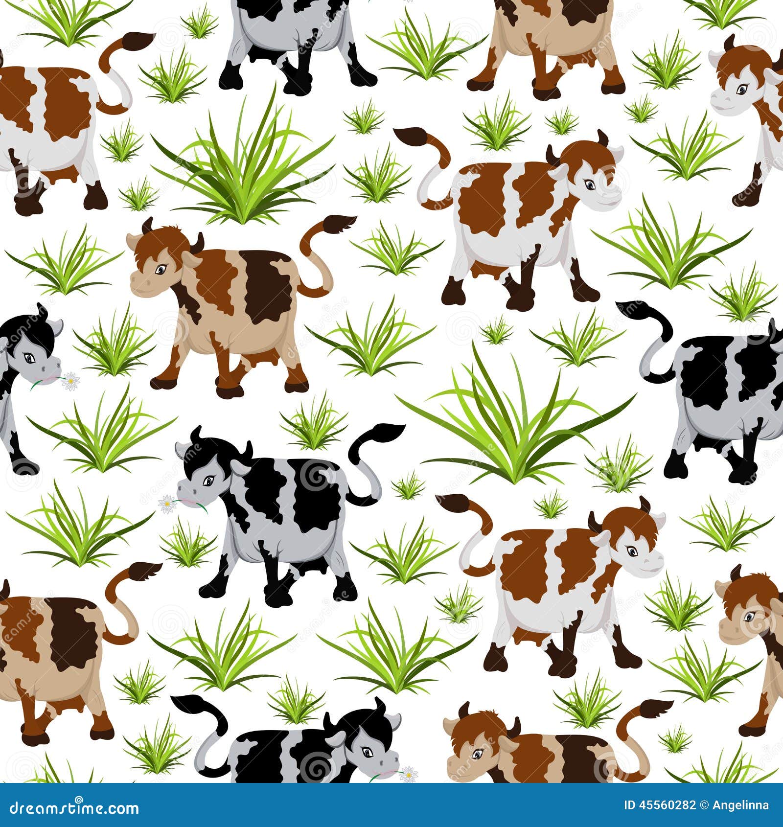 Seamless cow pattern stock vector. Illustration of cattle - 45560282