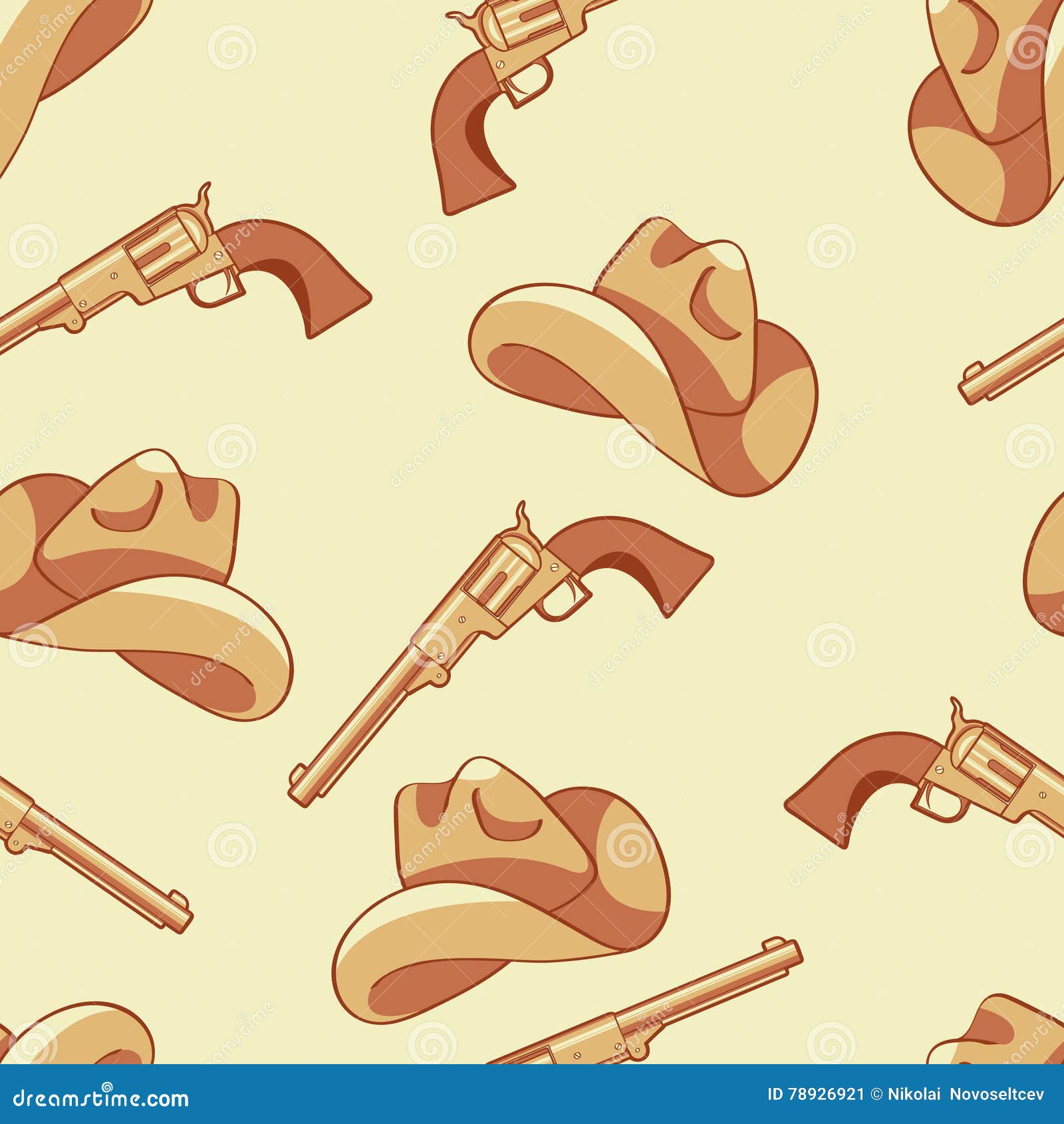 Seamless Cowboy Pattern Vector Illustration | CartoonDealer.com #31467982