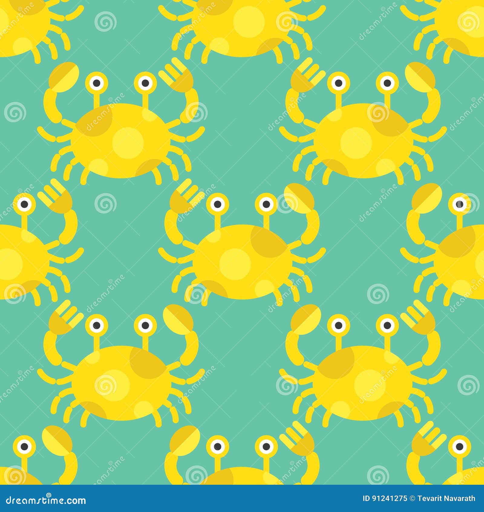 Seamless Crab Pattern Vector Illustration | CartoonDealer.com #71391466
