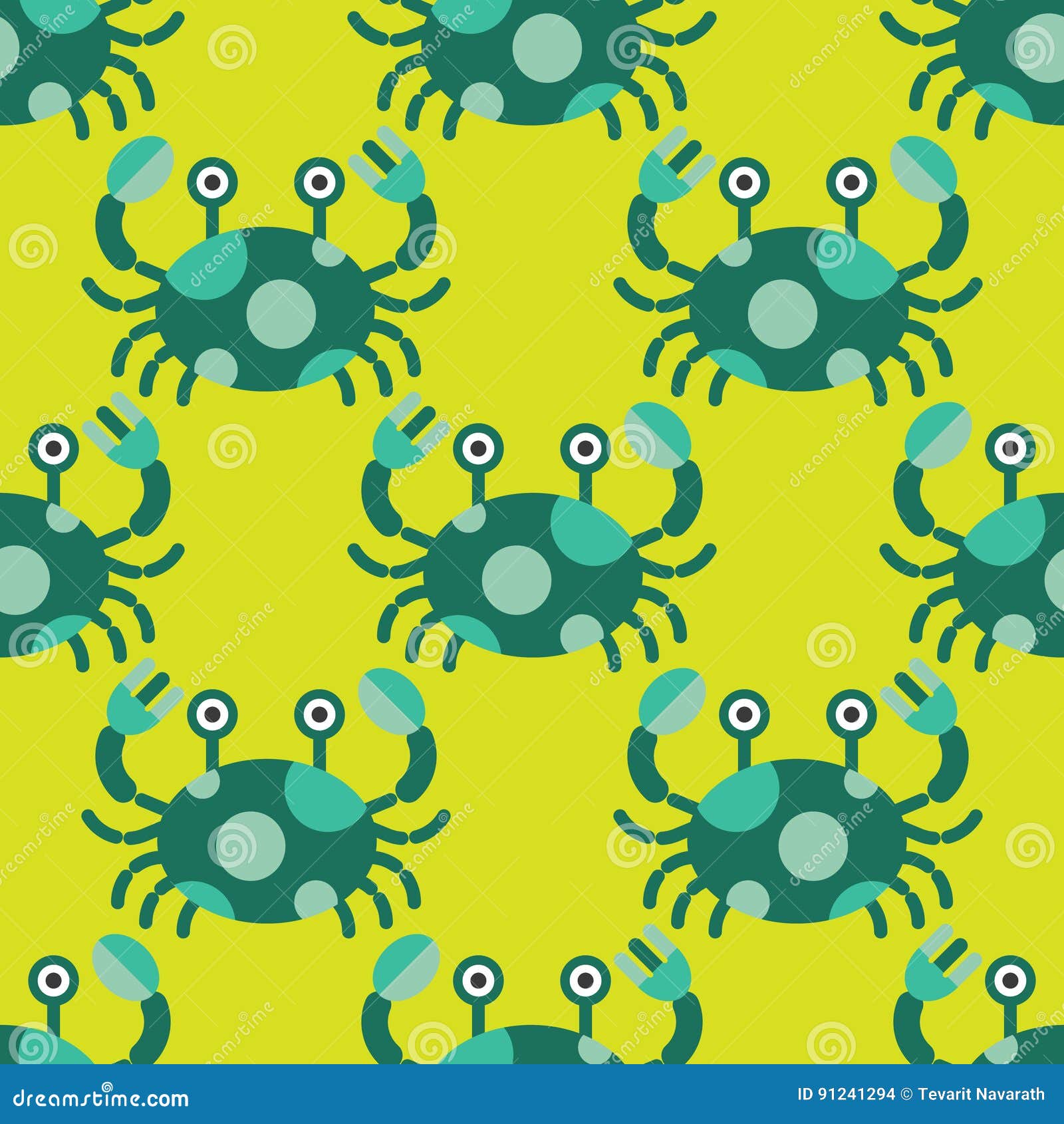 Seamless Crab pattern stock vector. Illustration of funny - 91241294