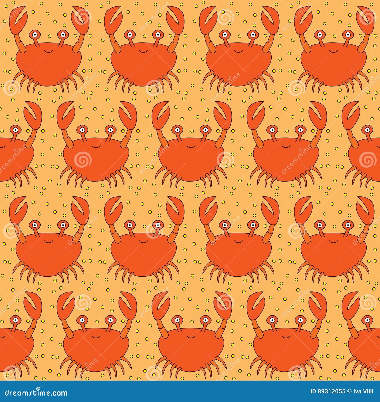 Seamless crabs pattern stock vector. Illustration of seamless - 89312055