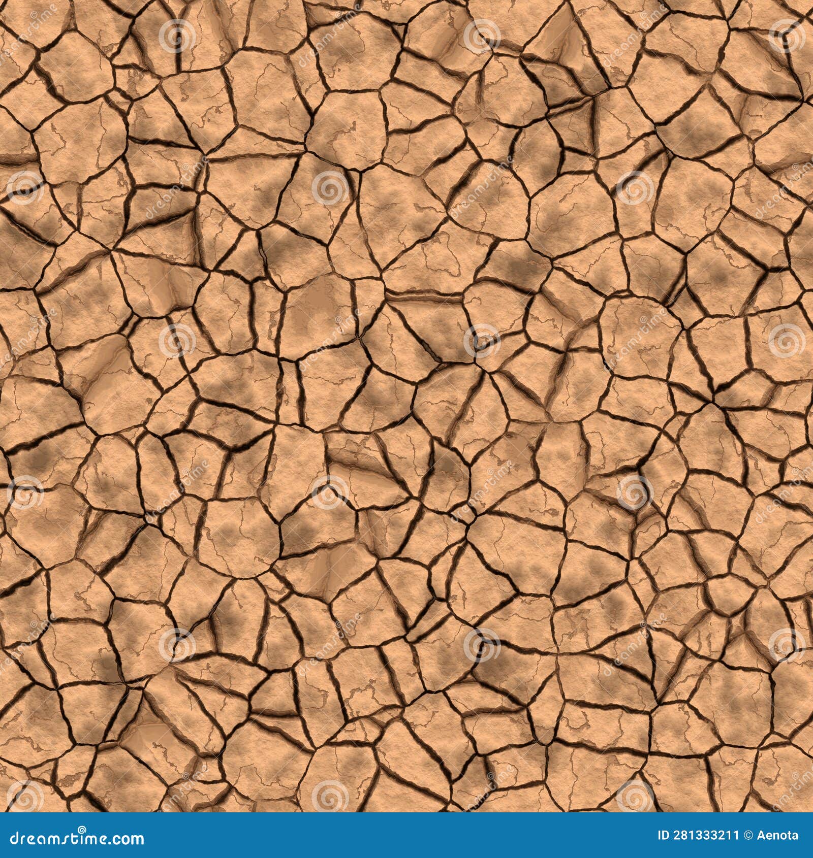Seamless Cracked Soil Pattern Stock Illustration - Illustration of ...