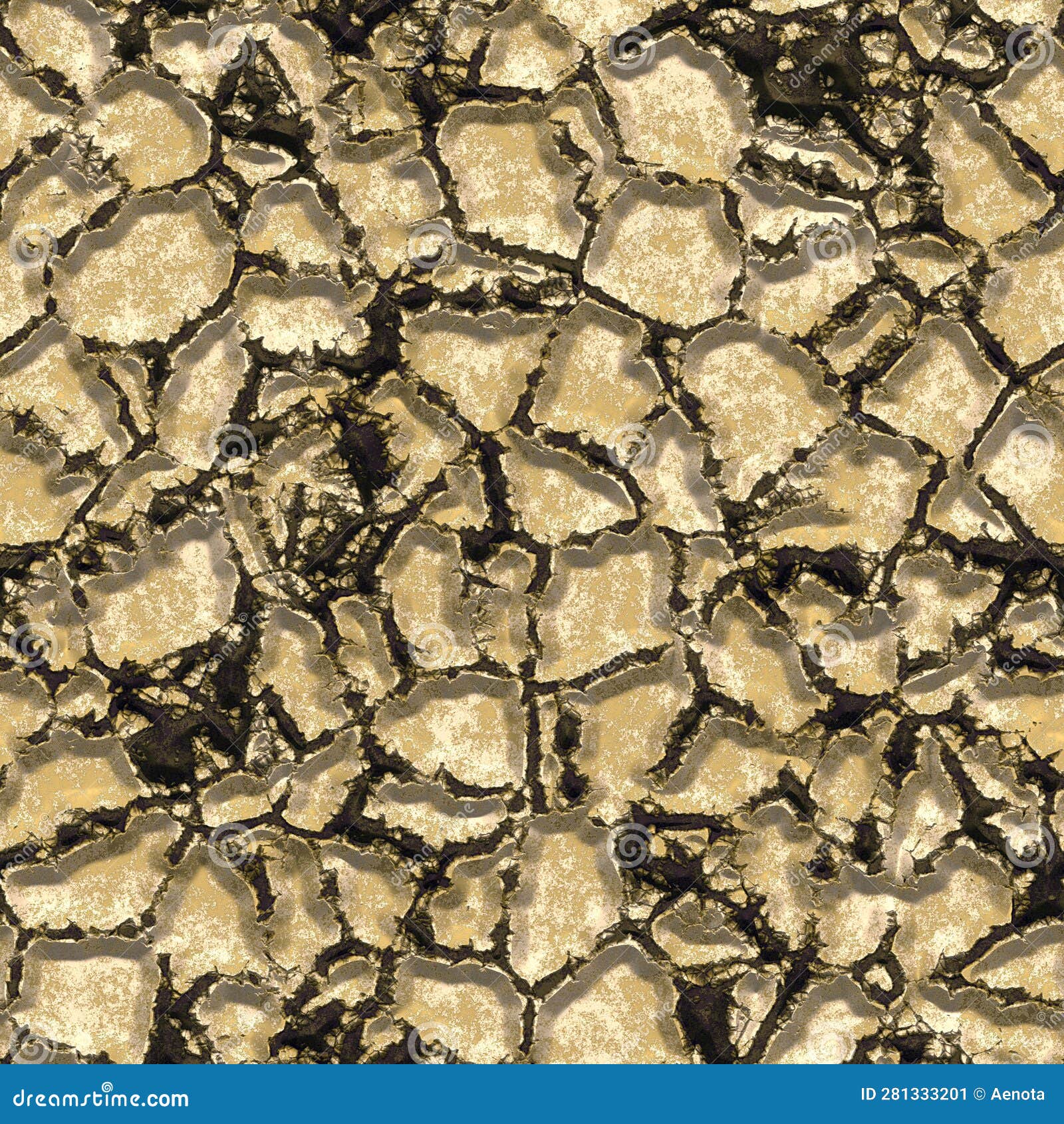 Seamless Cracked Soil Pattern Stock Illustration - Illustration of ...