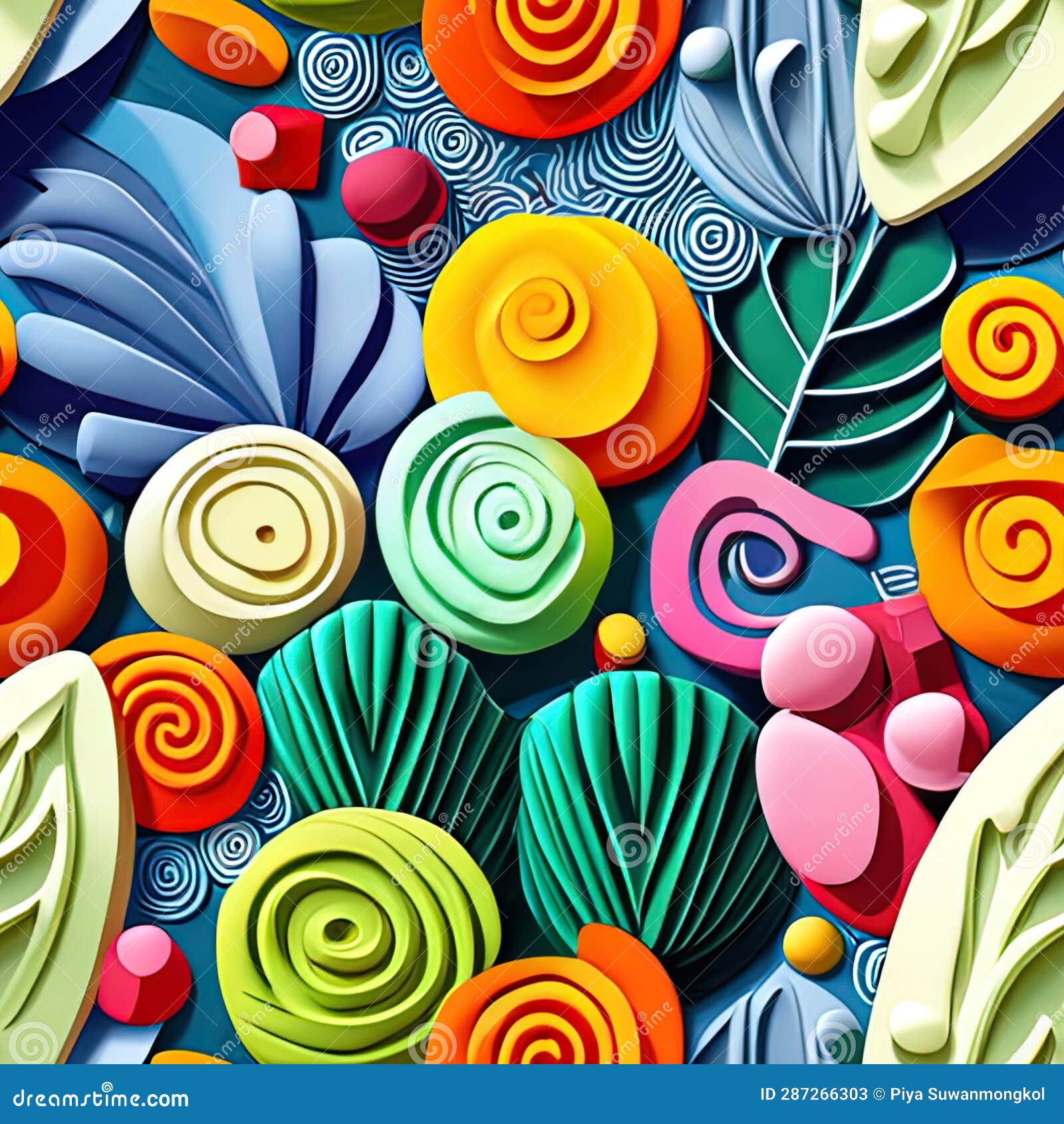 Seamless Craft Clay Patterns, with Intricate Details and Shades. Stock ...