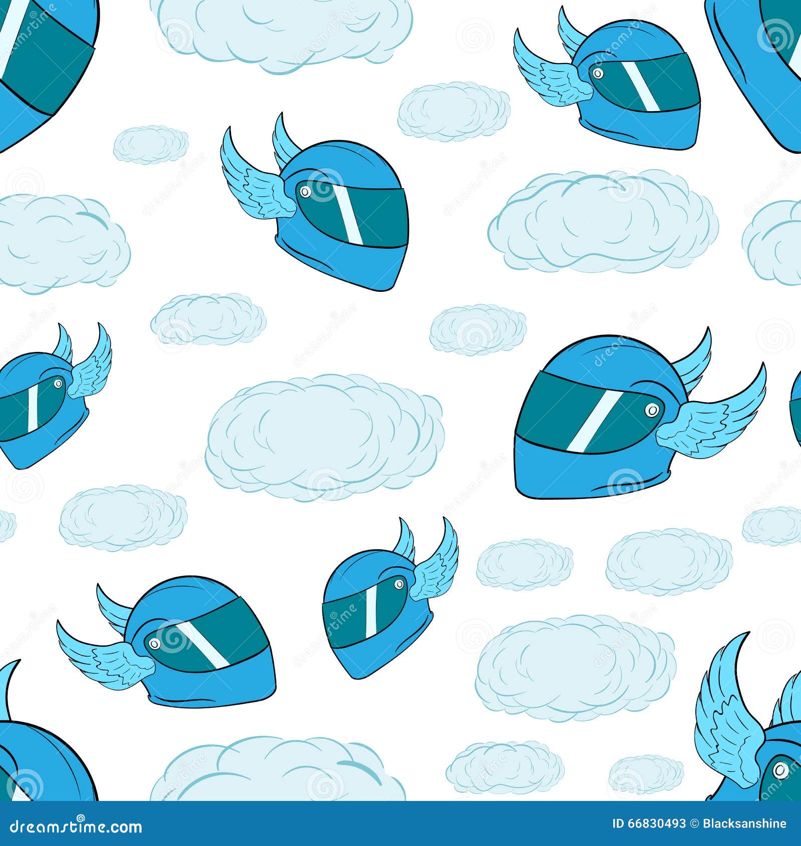 Winged Crash Helmets In The Sky Cartoon Vector | CartoonDealer.com ...