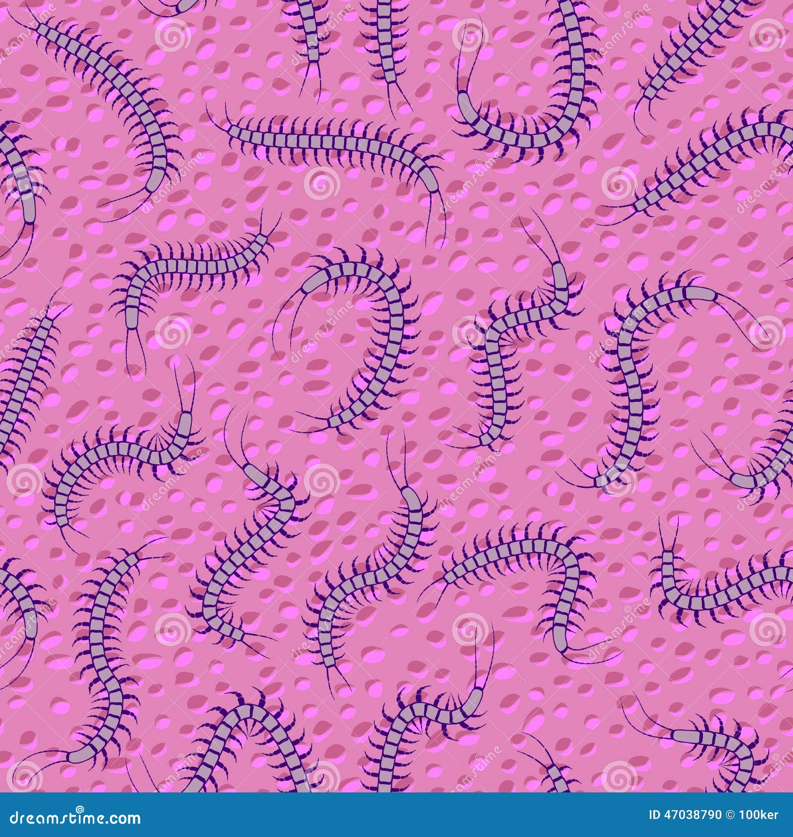 Seamless Crawling Centipede Background Stock Vector - Illustration of ...