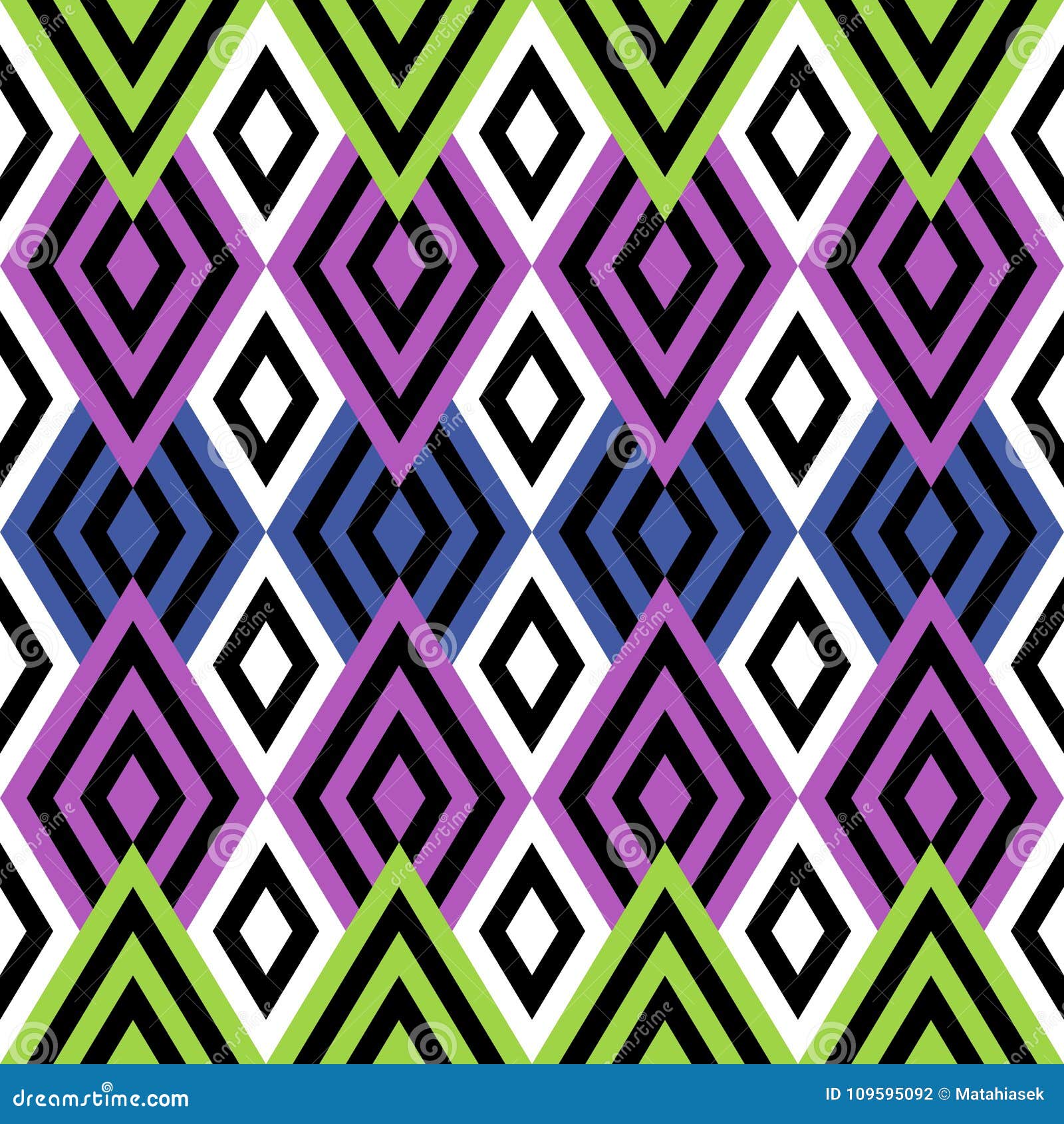 Seamless Crazy Colored Tile or Background with Rhombus Pattern Stock ...