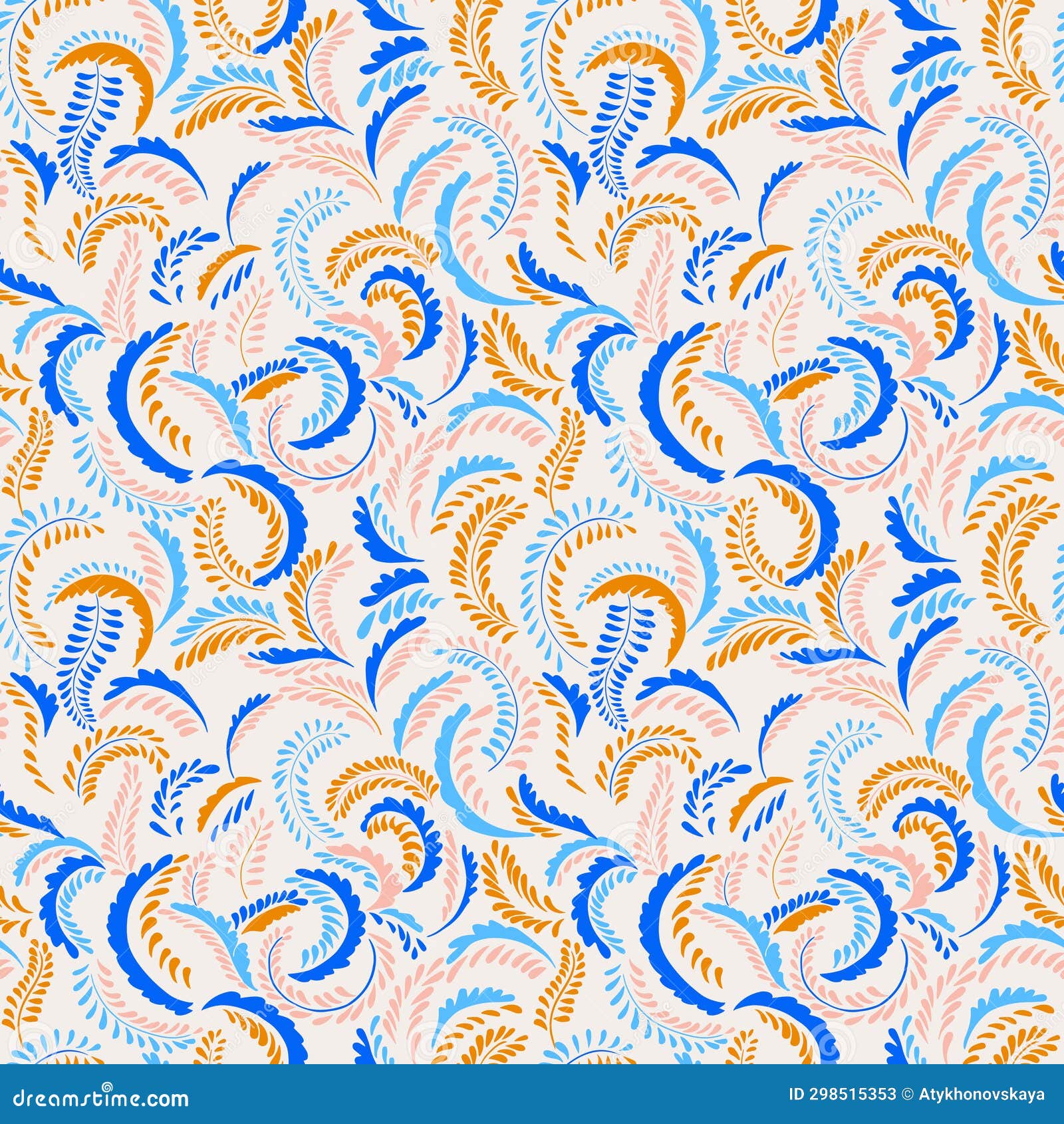 Seamless Creative Abstract Stylized of Tiny Branches with Drops, Dots ...