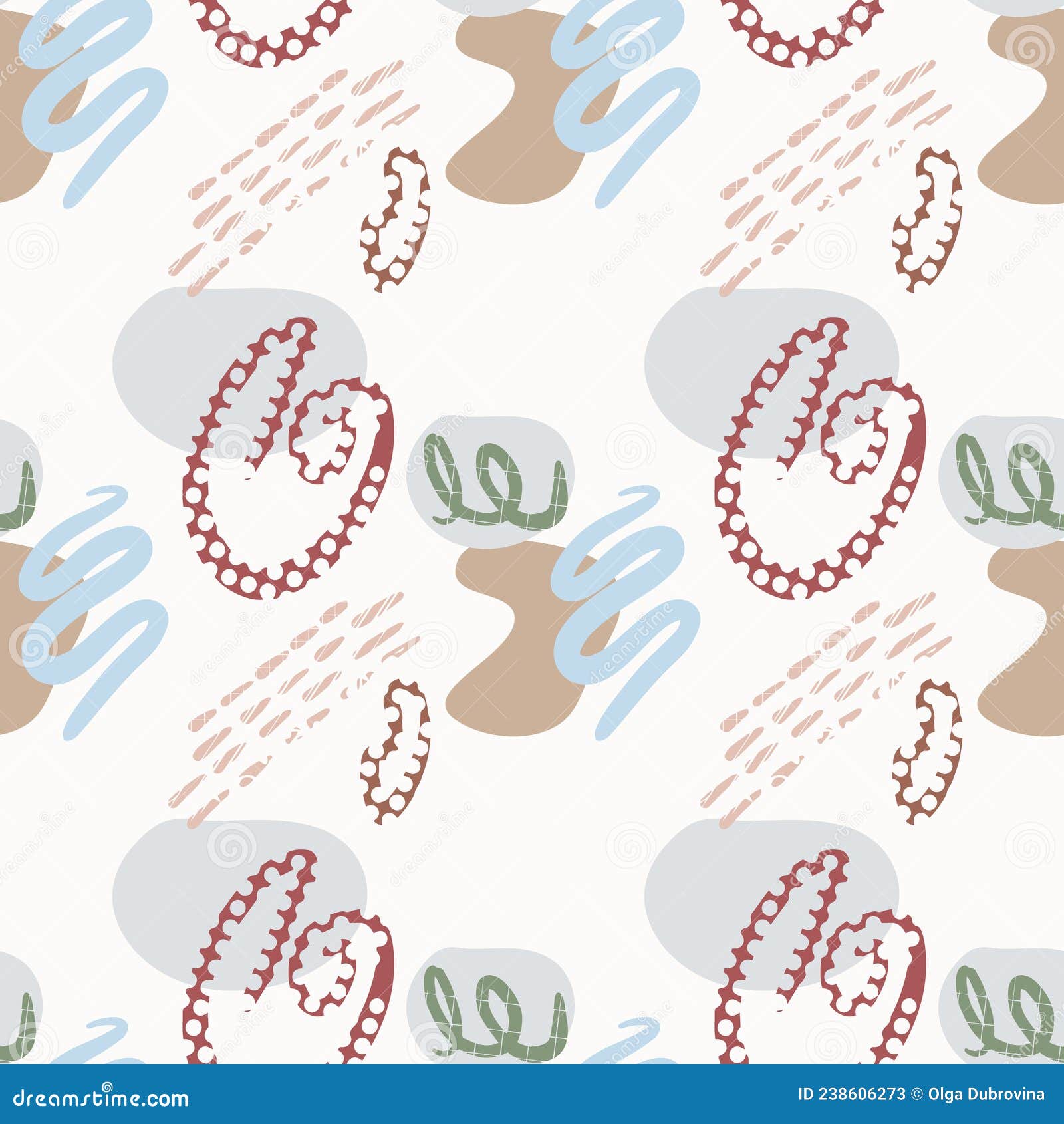 Seamless Creative Pattern of Hand Drawn Abstract Elements. Vector Print ...