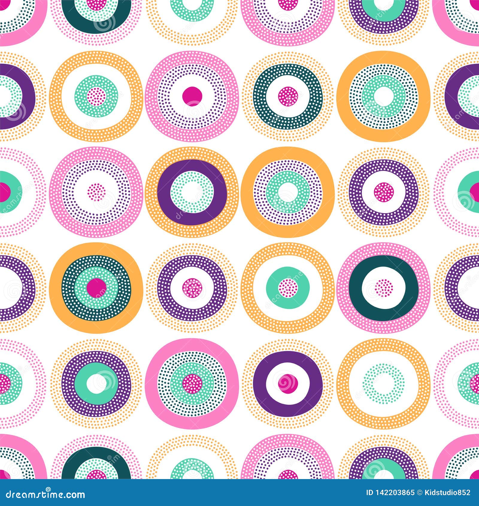 Seamless Creative Stylish Doodle Dots Playful Pattern Stock Vector ...