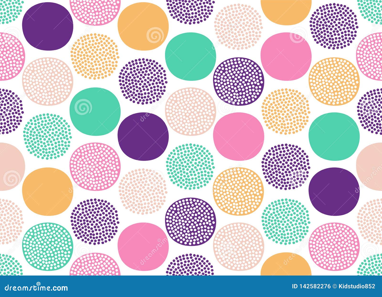 Seamless Creative Stylish Doodle Dots Playful Pattern - Vector Stock ...