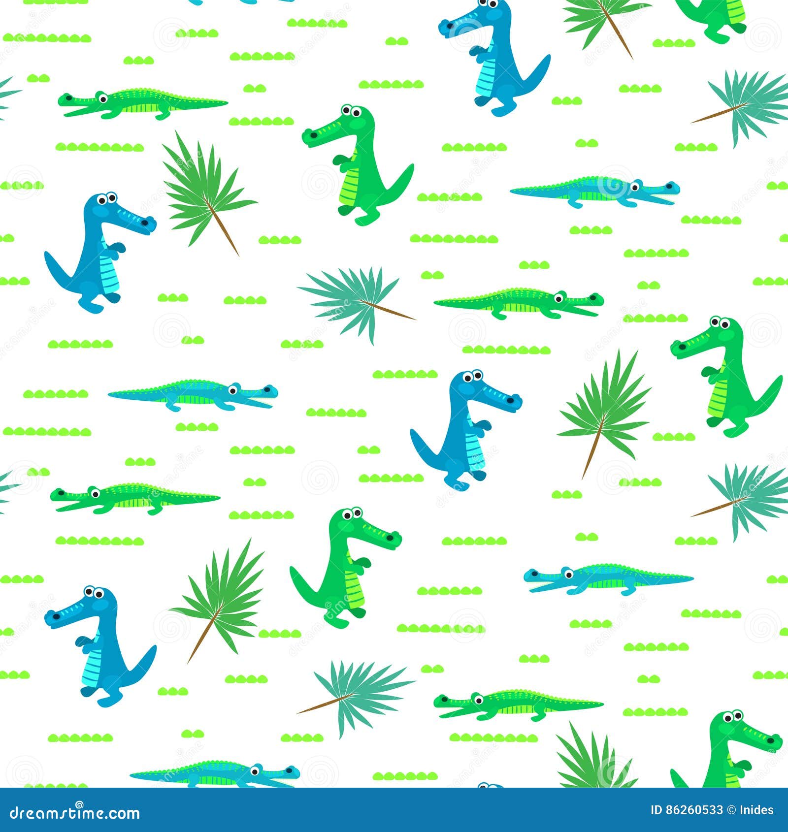 Seamless Crocodile Kid Cartoon Vector Pattern. | CartoonDealer.com ...