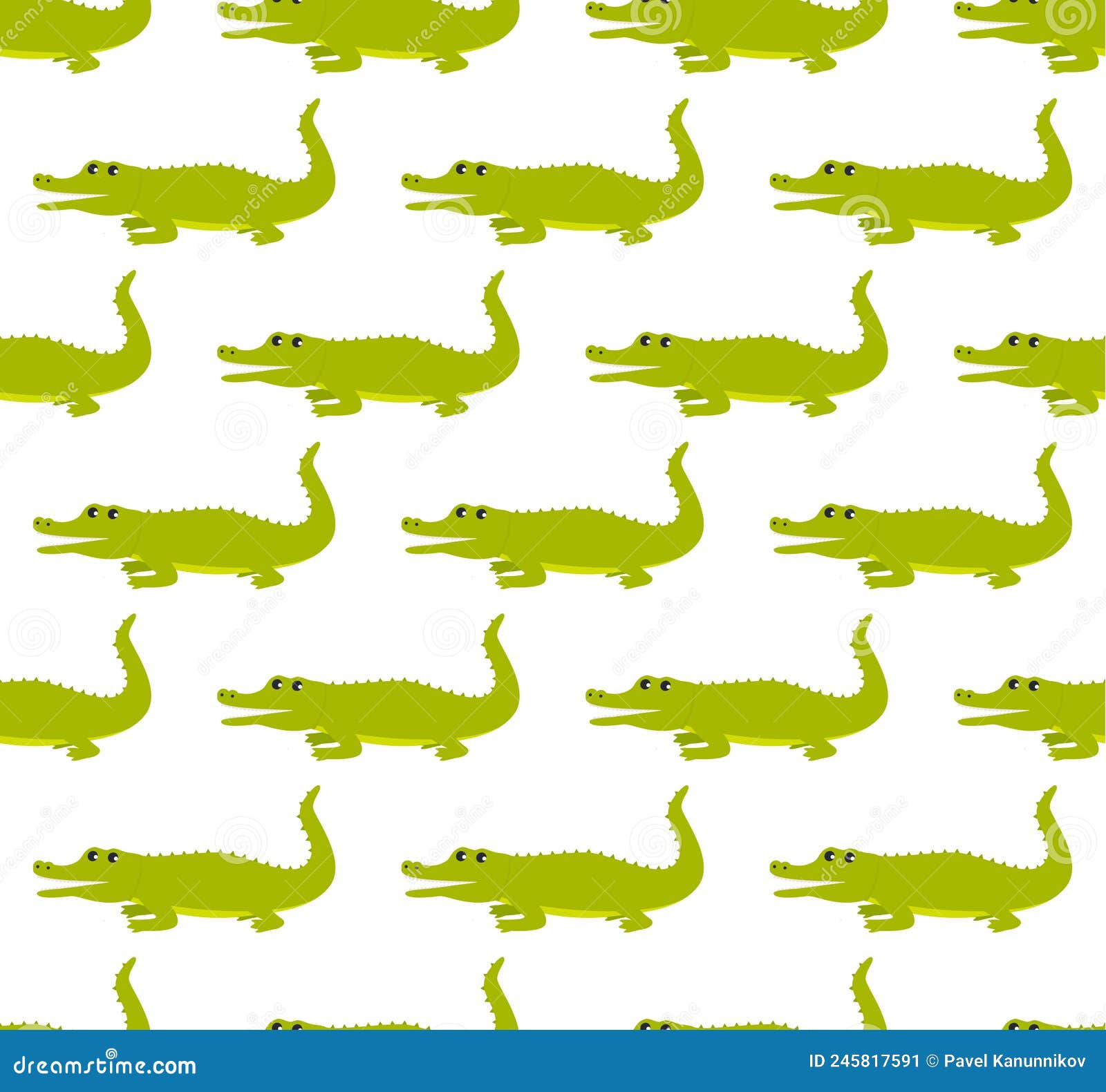 Seamless Crocodile Pattern. Vector Illustration in a Flat Style Stock ...