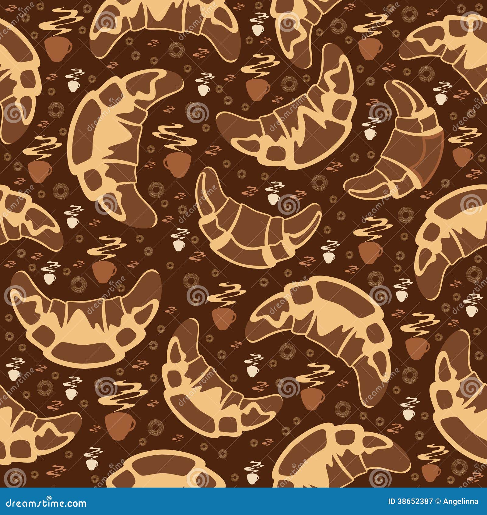 Seamless croissant pattern stock vector. Illustration of fresh - 38652387