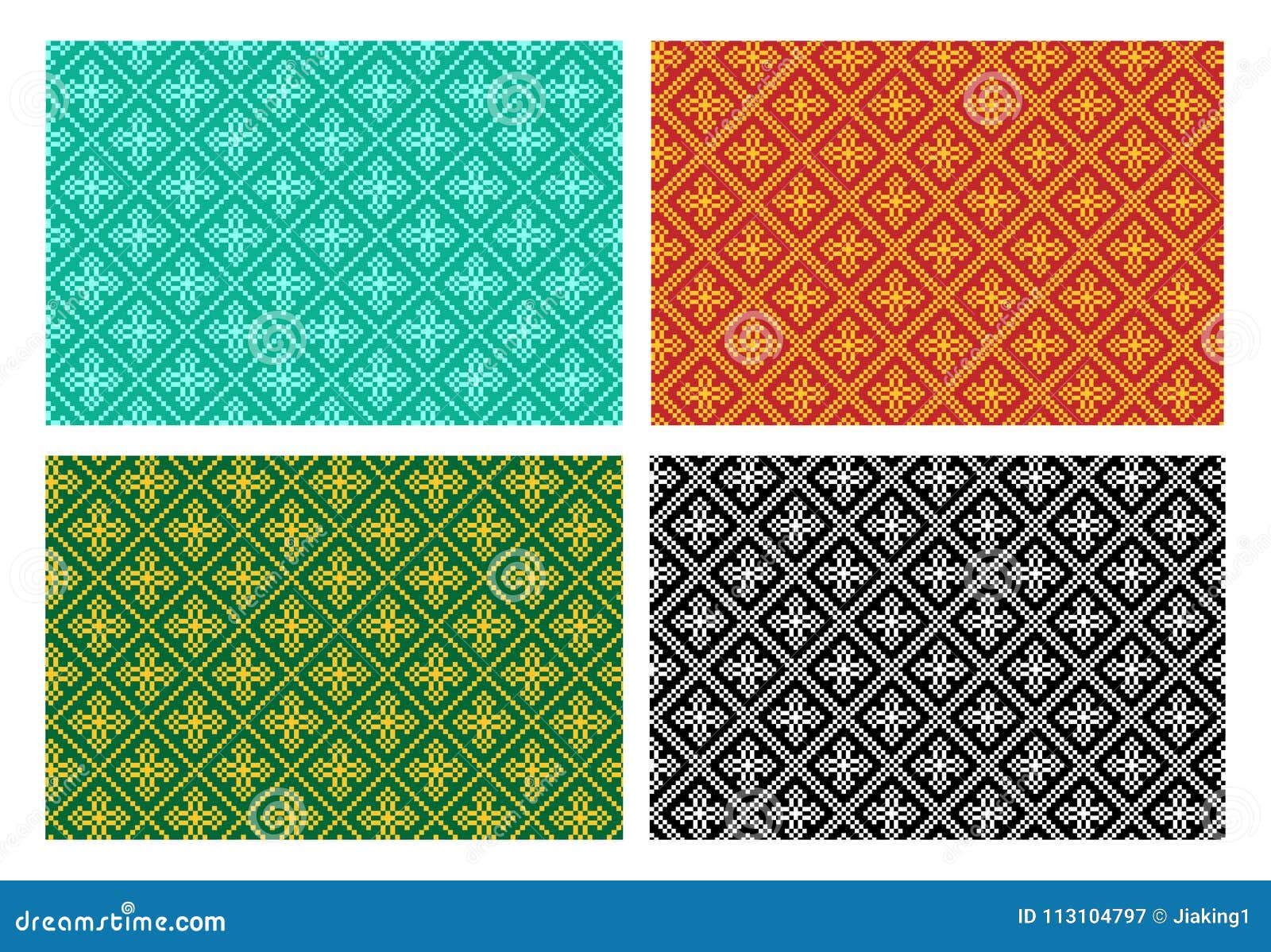 Seamless Cross Pattern in Pixel Vector Design Stock Vector ...