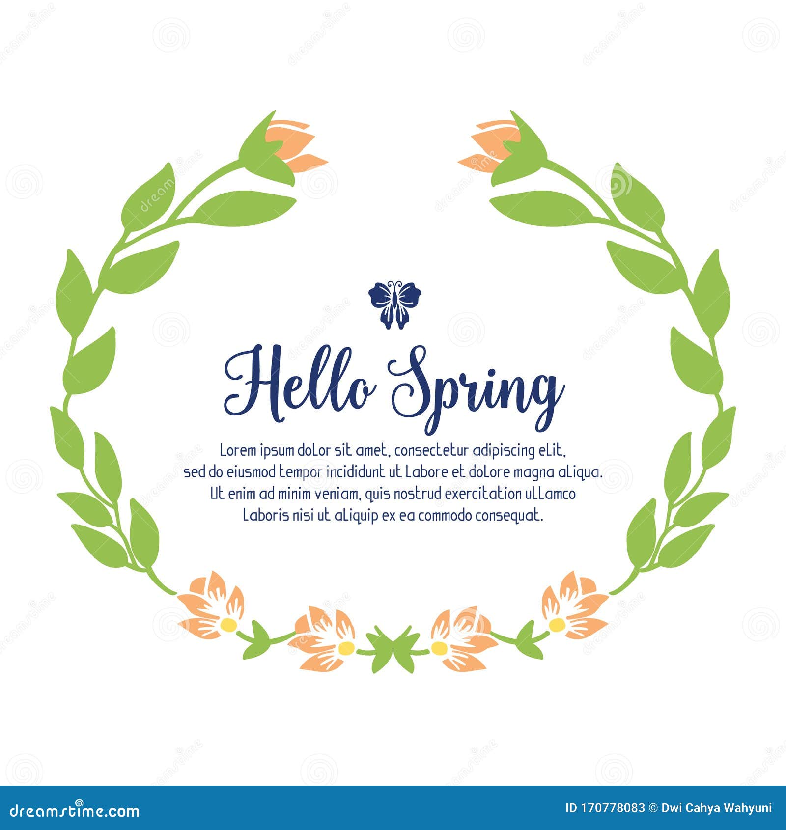 Seamless Crowd of Leaf and Yellow Floral Frame, for Hello Spring ...