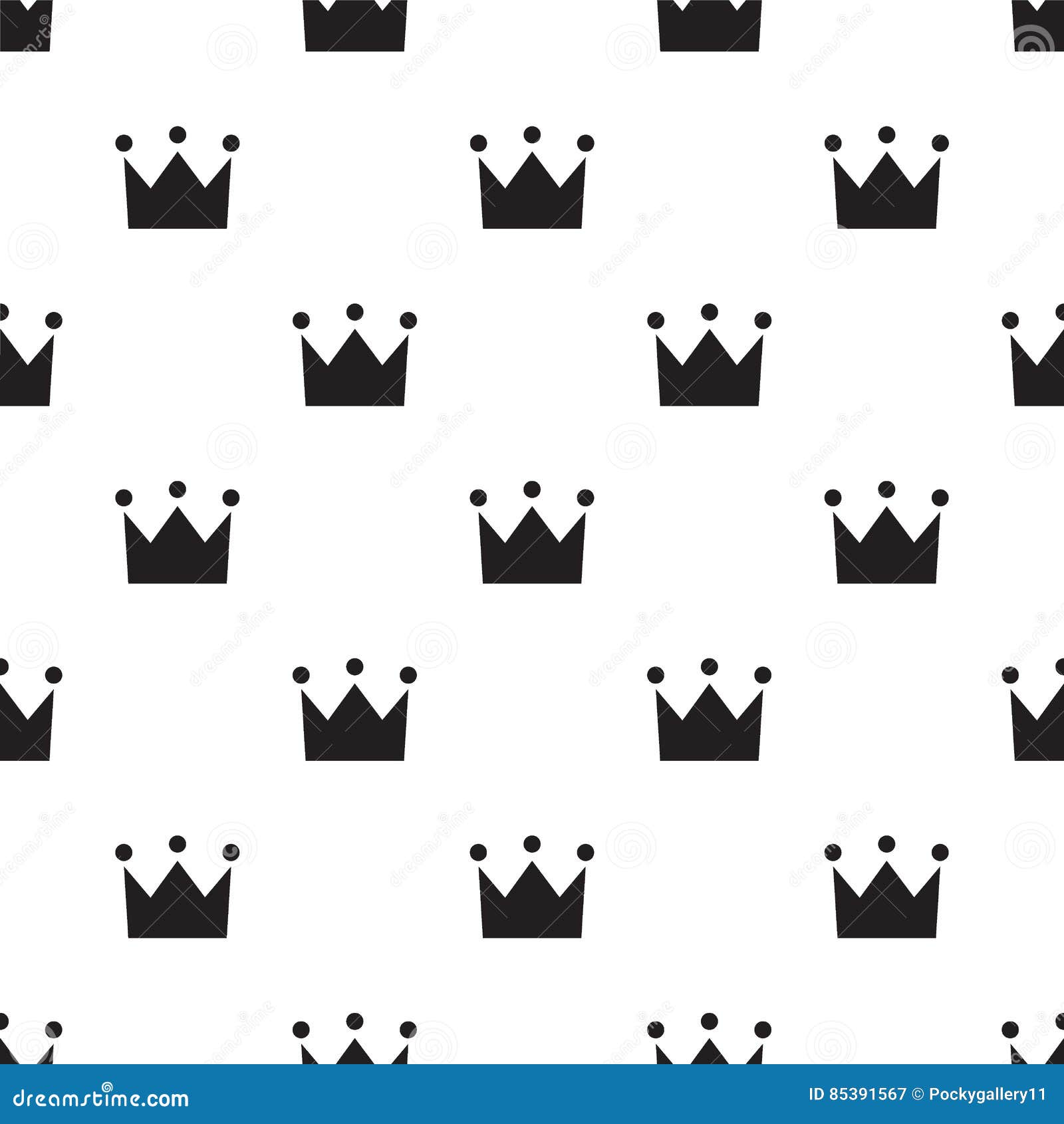 Seamless Crown Sign Pattern on White Stock Illustration - Illustration ...