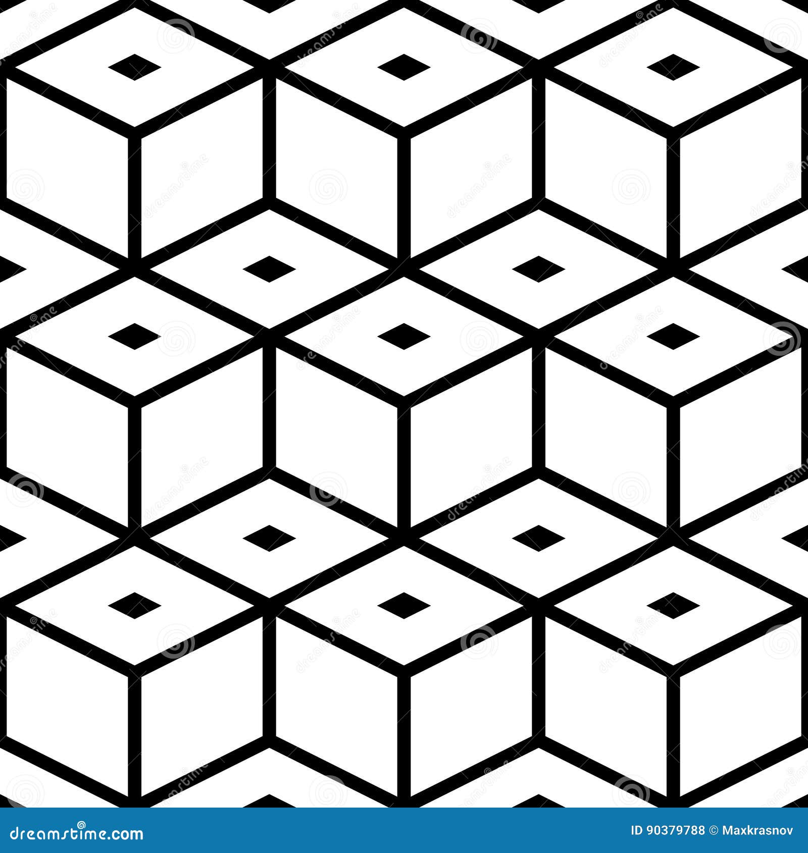 Seamless Cube Pattern stock vector. Illustration of cube - 90379788