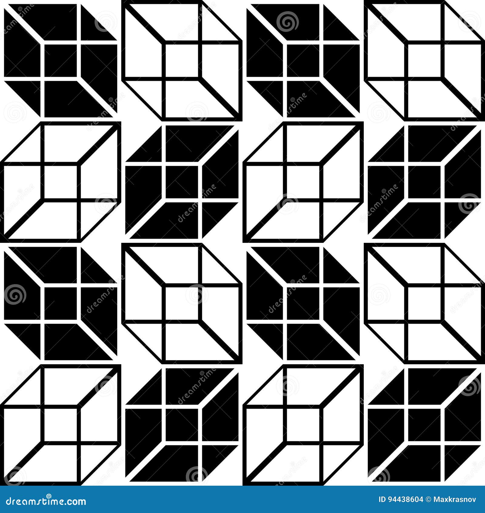 Seamless Cube Pattern stock vector. Illustration of backdrop - 94438604