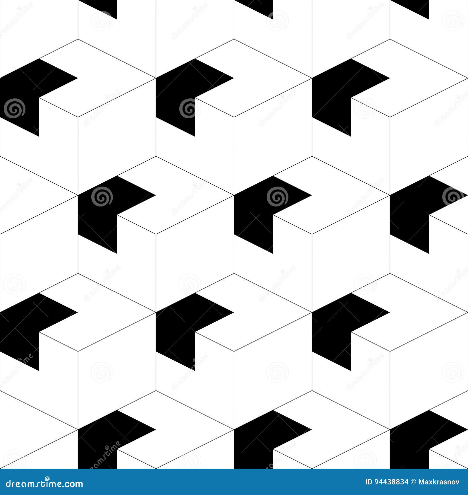 Seamless Cube Pattern stock vector. Illustration of abstract - 94438834