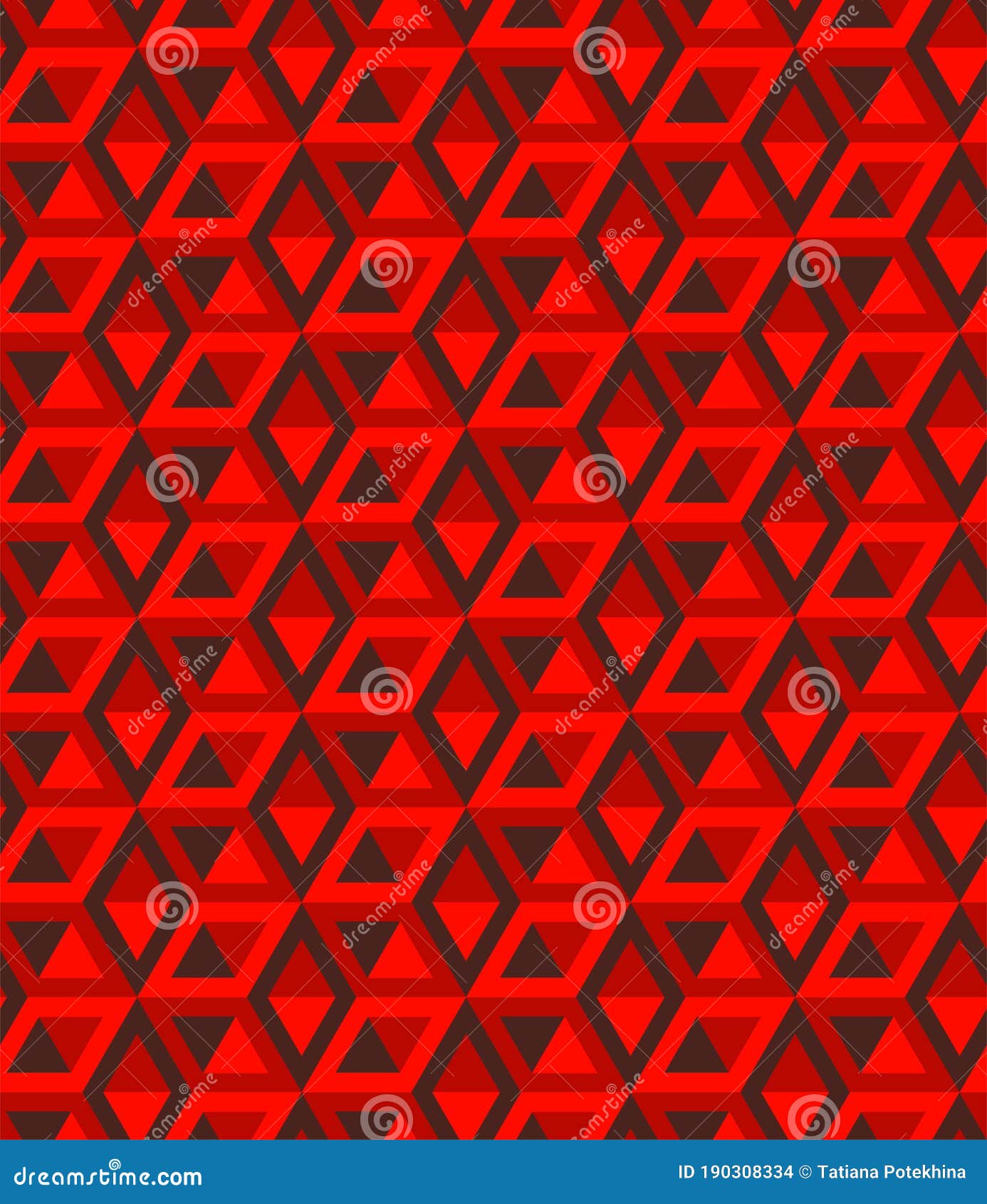 Seamless Cubes Pattern. 3d Red Vector Geometric Wallpaper, Cube Pattern ...