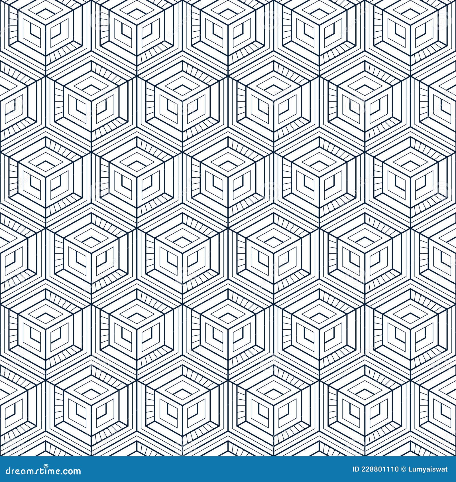 Seamless Cubes Techno Pattern Background Stock Vector - Illustration of ...