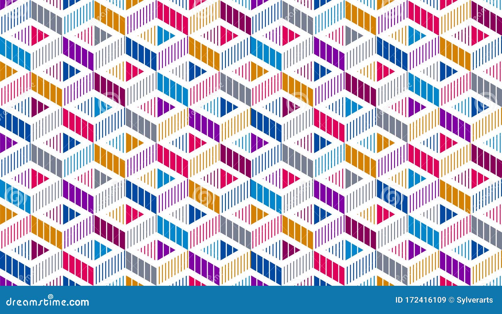 Seamless Cubes Vector Background, Lined Boxes Repeating Tile Pattern ...