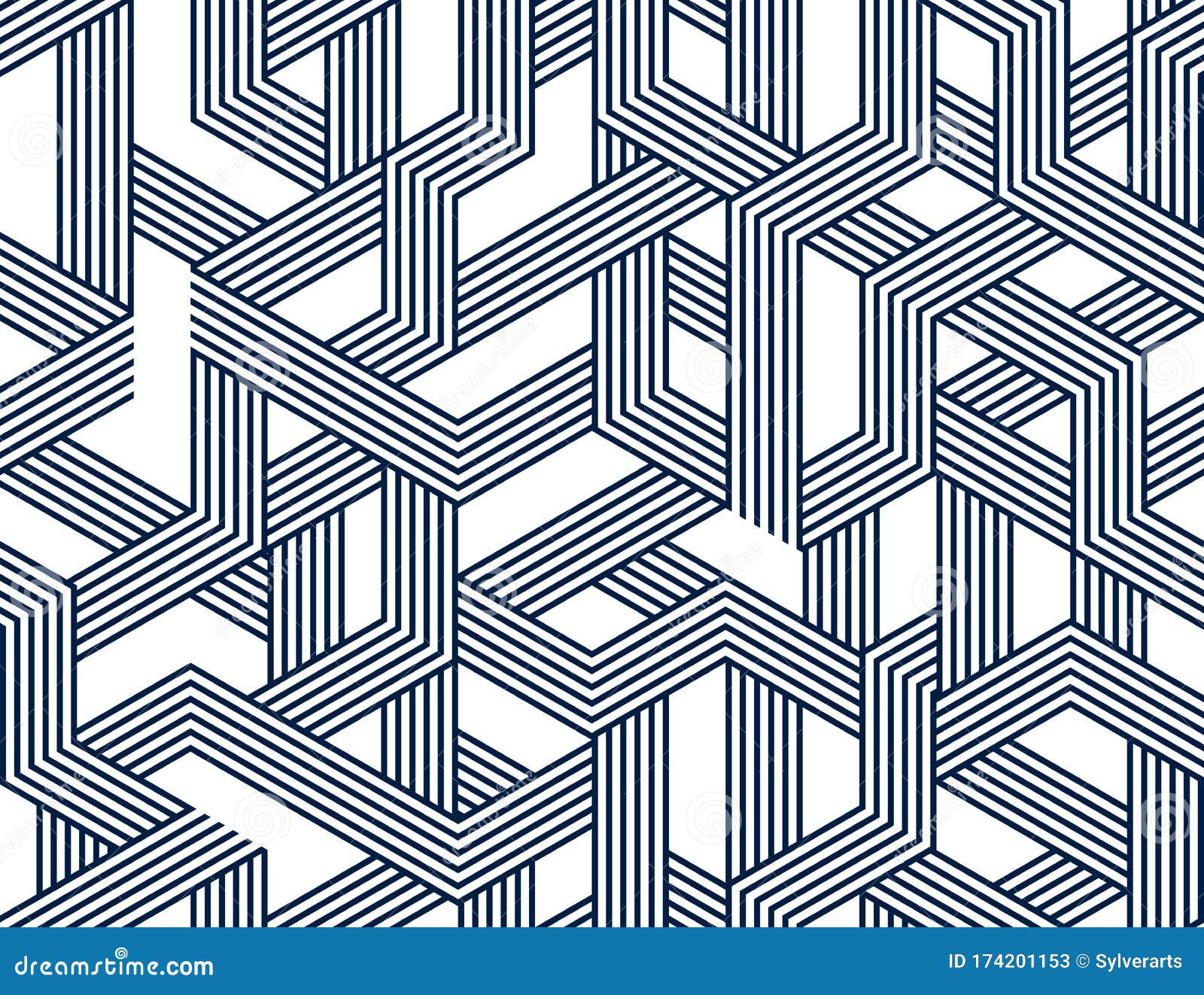 Seamless Cubes Vector Background, Lined Boxes Repeating Tile Pattern, 3D Architecture and ...