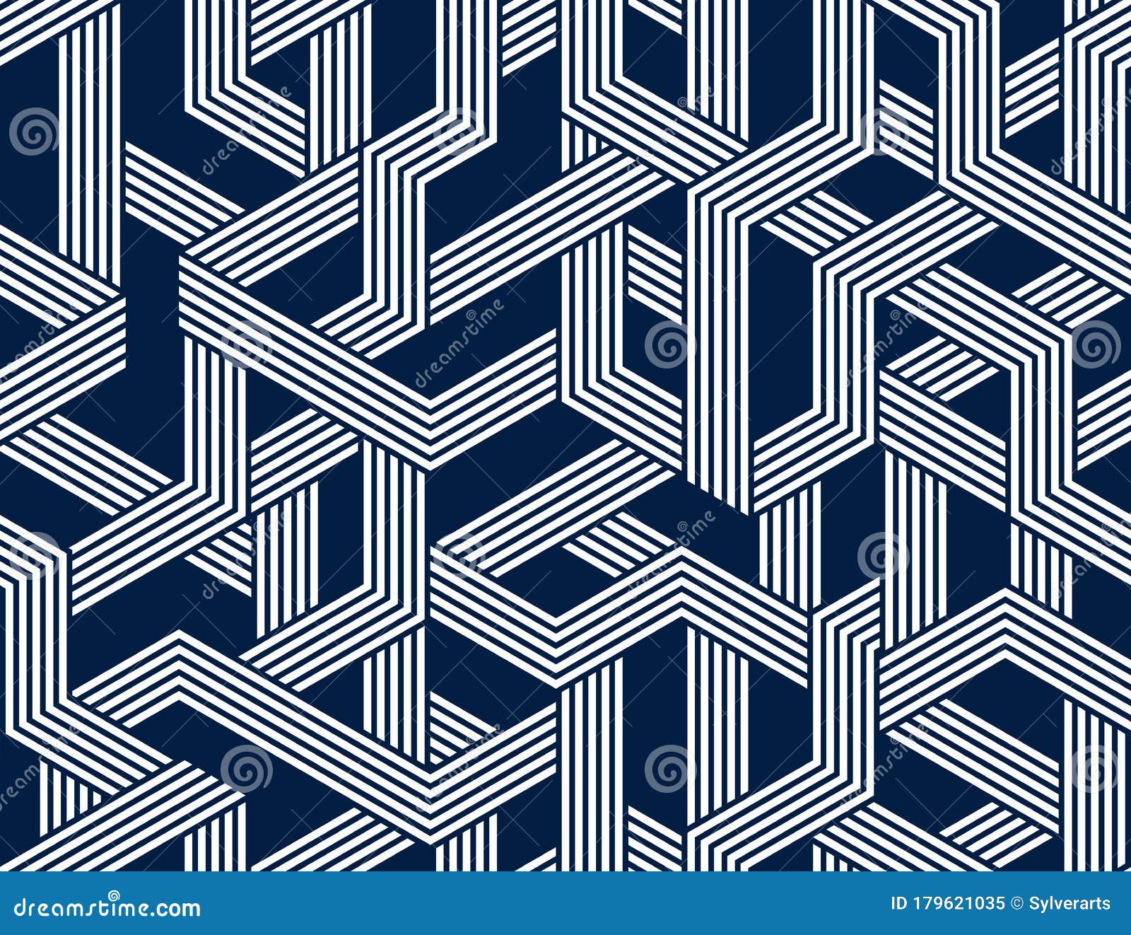 Seamless Cubes Vector Background, Lined Boxes Repeating Tile Pattern ...