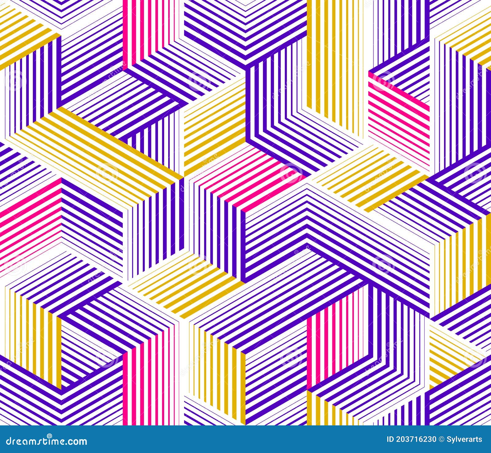 Seamless Cubes Vector Background, Lined Boxes Repeating Tile Pattern ...