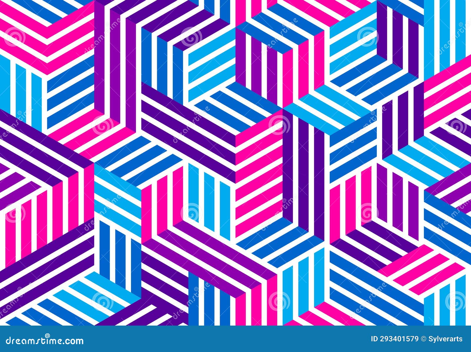 Seamless Cubes Vector Background, Lined Boxes Repeating Tile Pattern ...