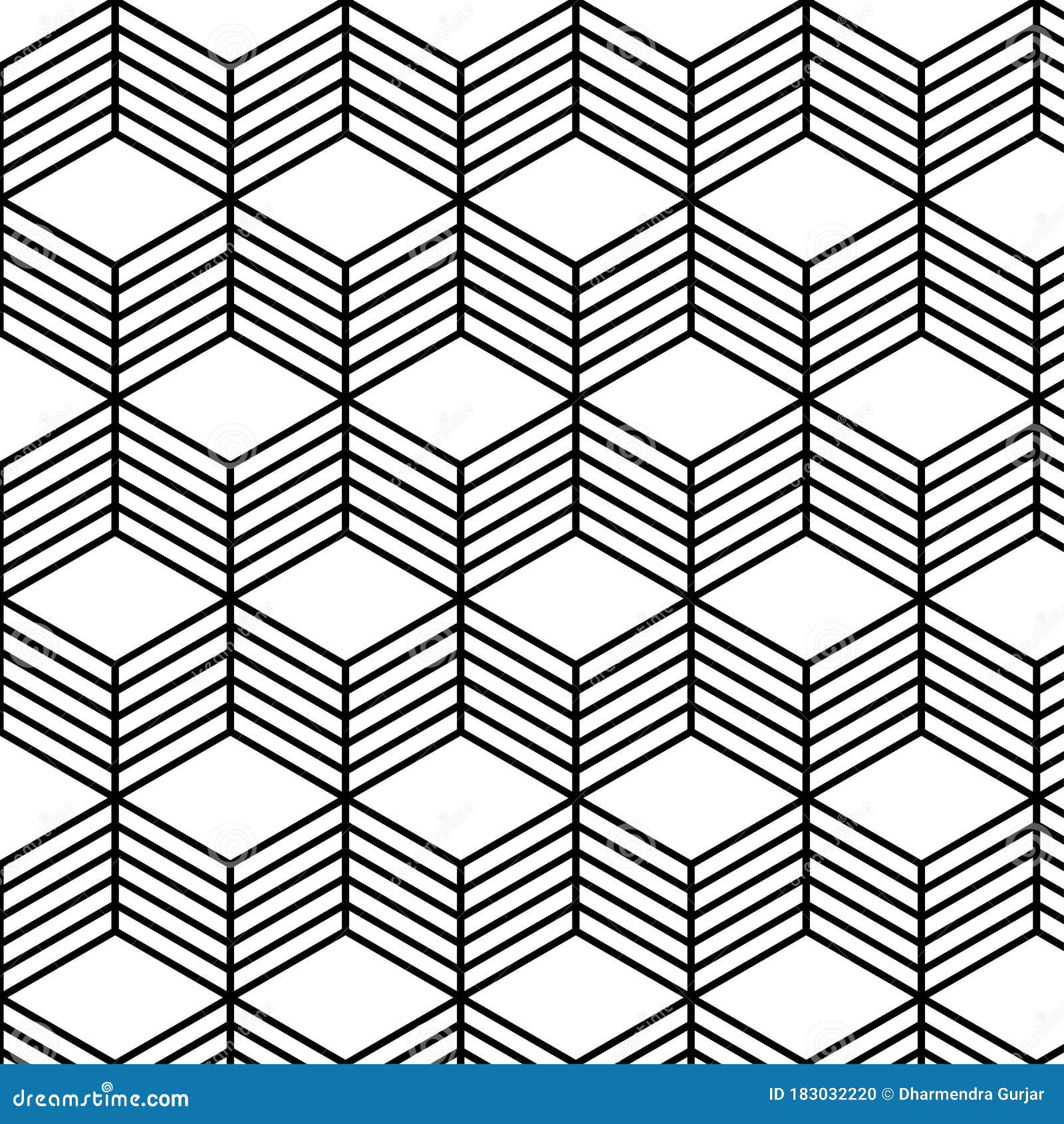 Seamless Cubical Linear Texture Pattern. Optical Illusion Effect Stock ...