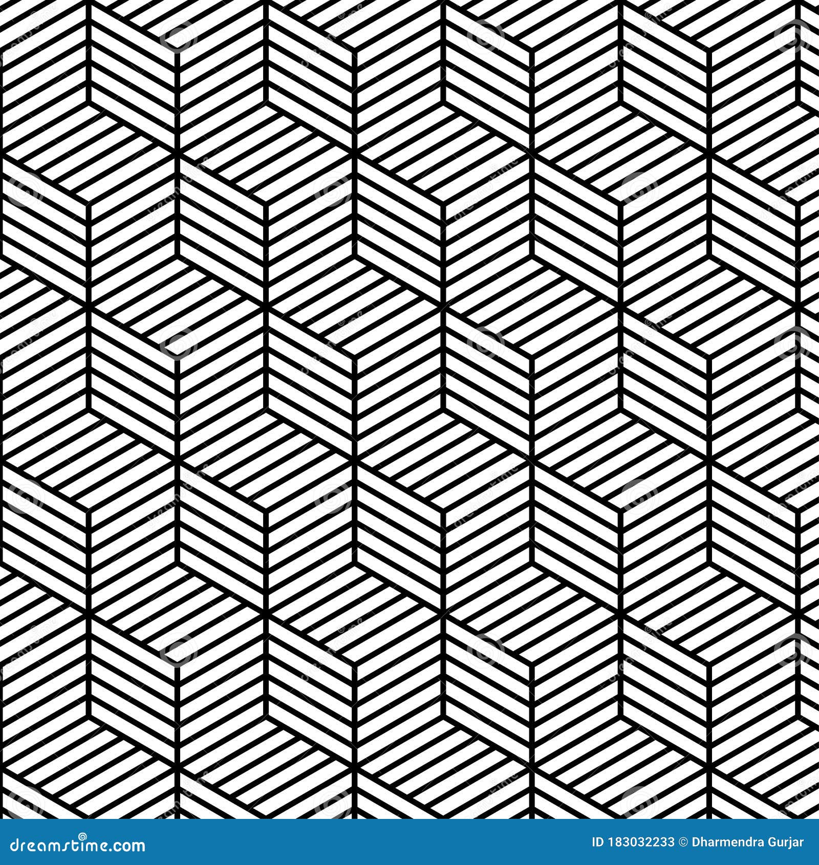 Seamless Cubical Linear Texture Pattern.optical Illusion Effect Stock ...