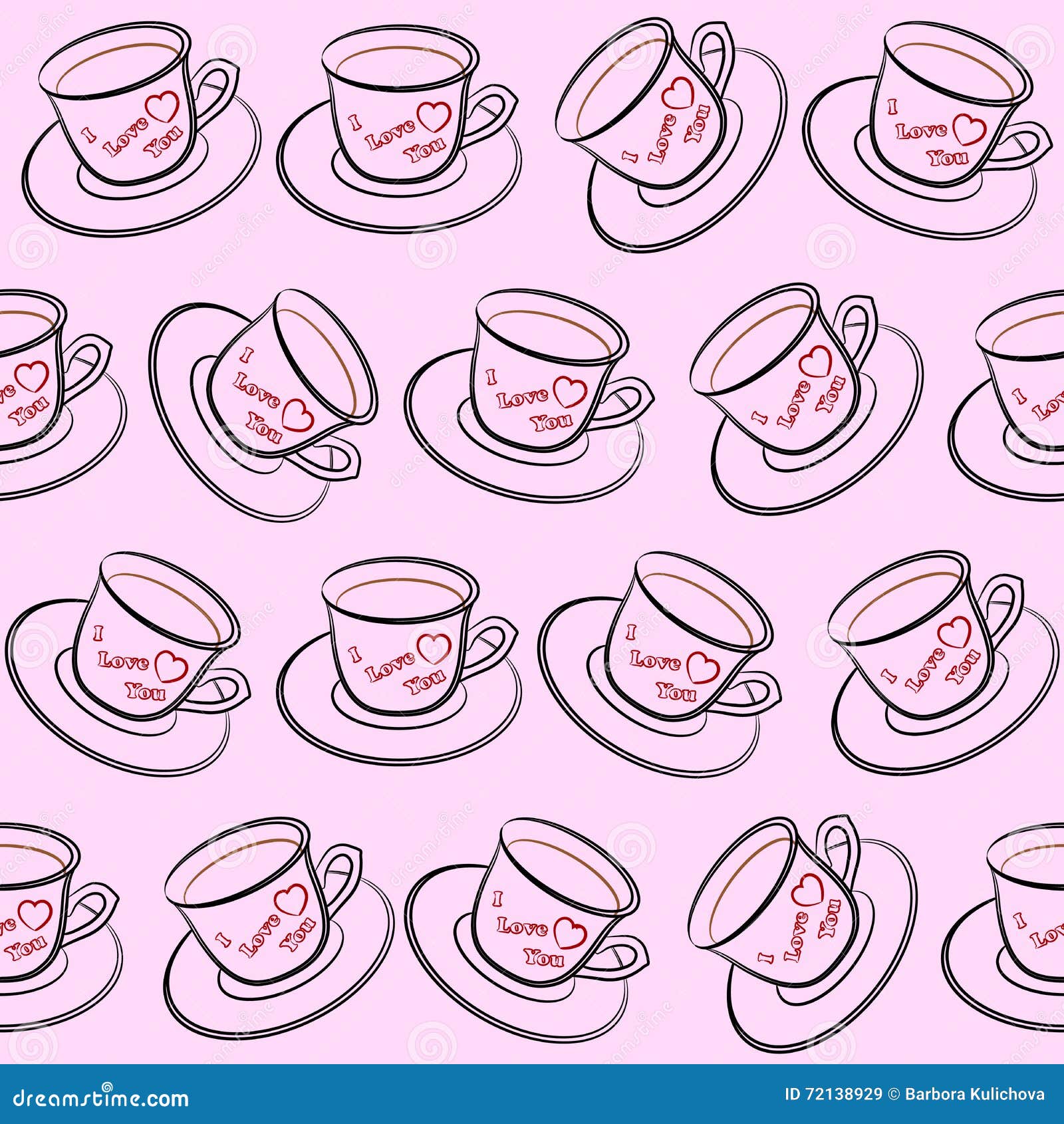 Seamless cup pattern stock vector. Illustration of background - 72138929