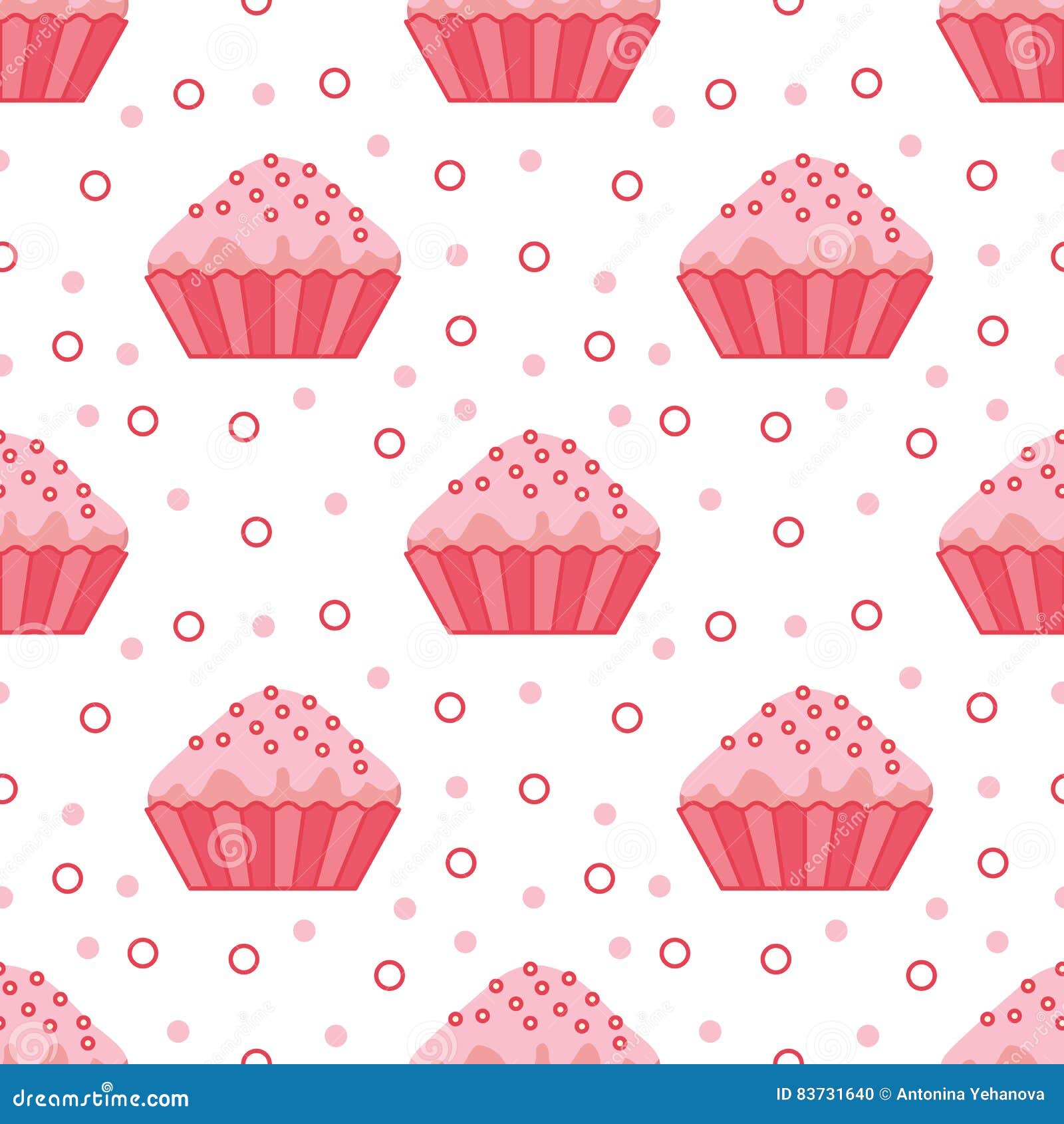 Seamless cupcake pattern. stock vector. Illustration of paper - 83731640