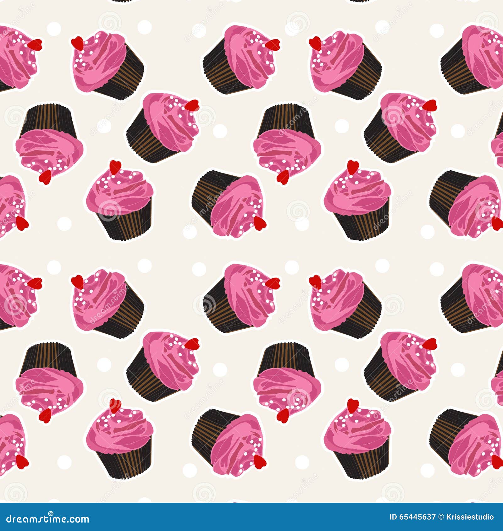 Seamless Cupcake Pattern.Vector Cupcake Background Pattern Stock Vector ...