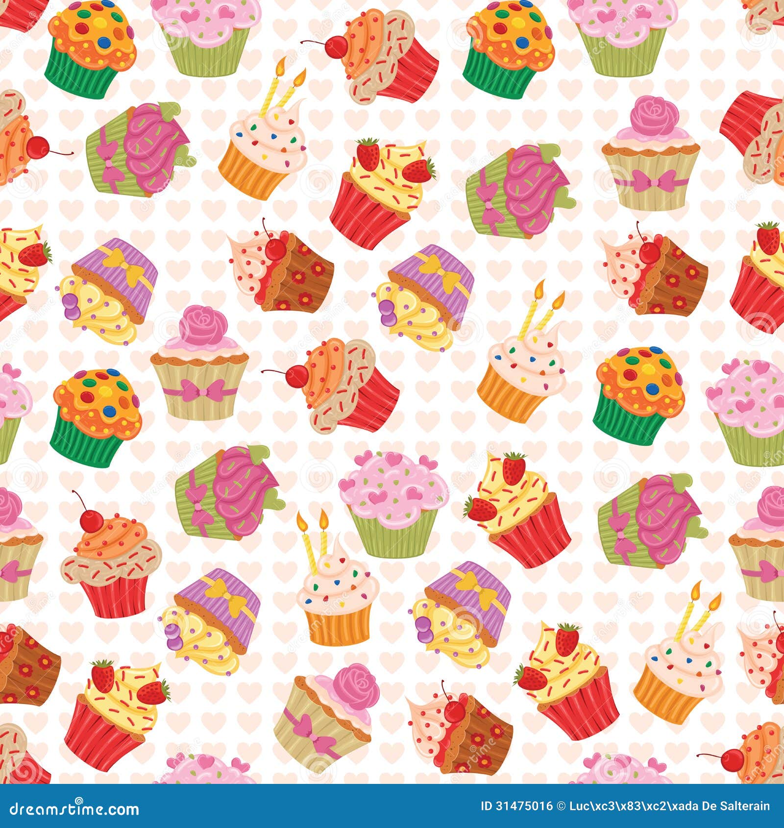 Seamless Cupcakes stock vector. Illustration of doodle - 31475016