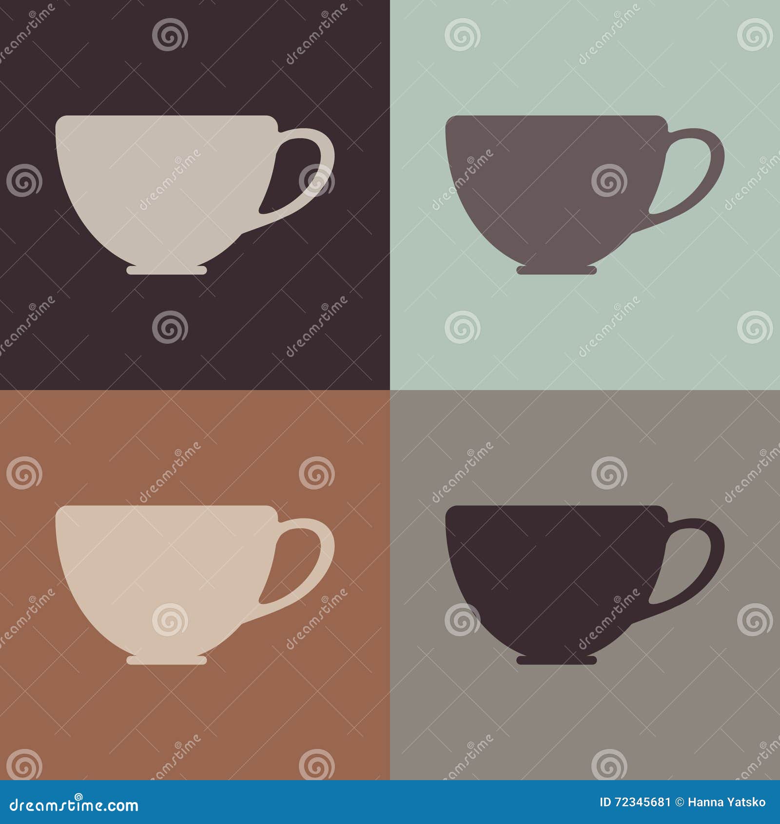 Seamless cups background stock vector. Illustration of kitchen - 72345681