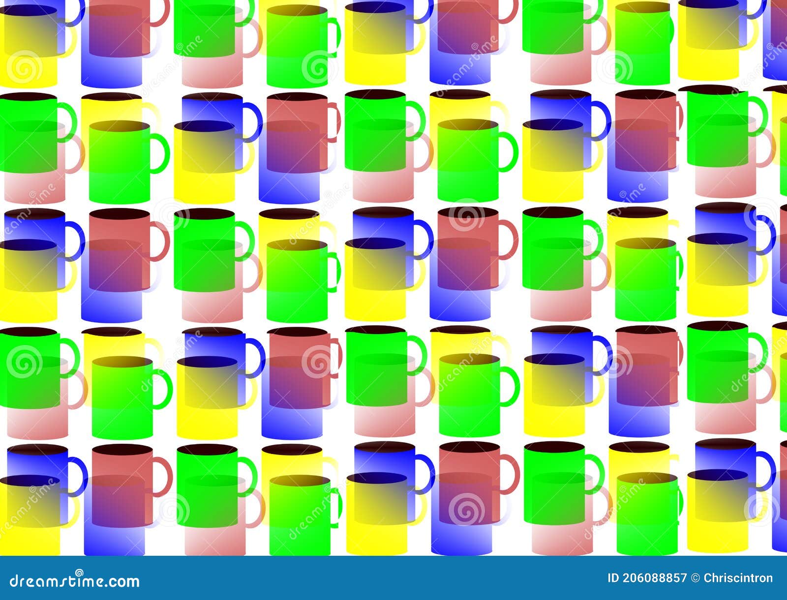 Seamless Cups, Surface Pattern Design Stock Illustration - Illustration ...