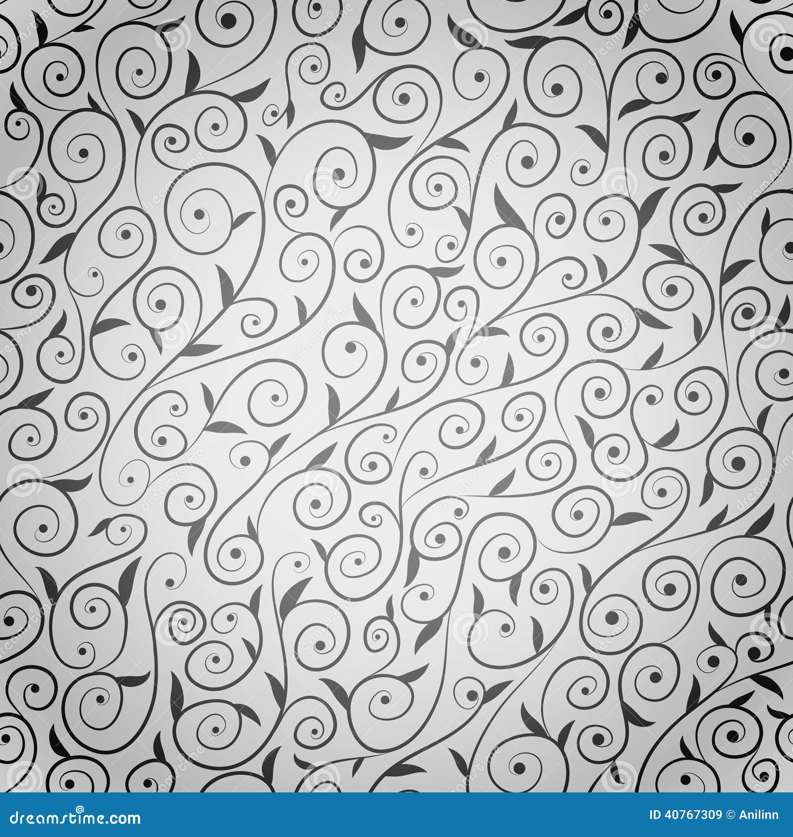 Seamless Curled Pattern with Leaves and Berries Stock Vector ...