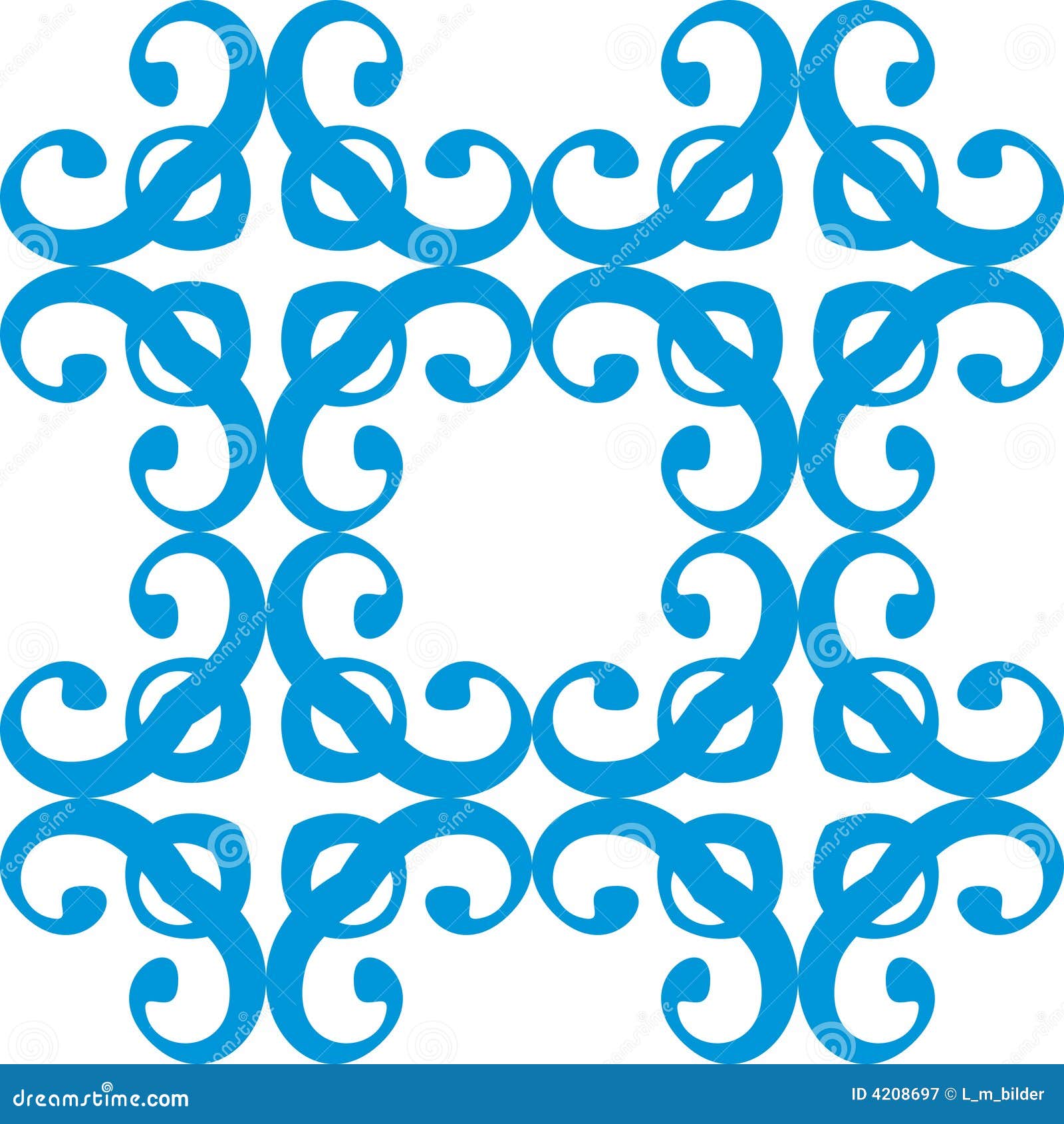 Seamless Curled Repeat Pattern Stock Vector - Illustration of blue ...