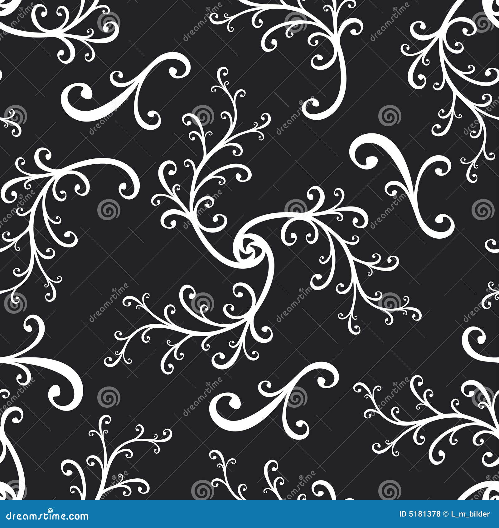 Seamless Curled Repeat Pattern Stock Vector - Illustration of decor ...
