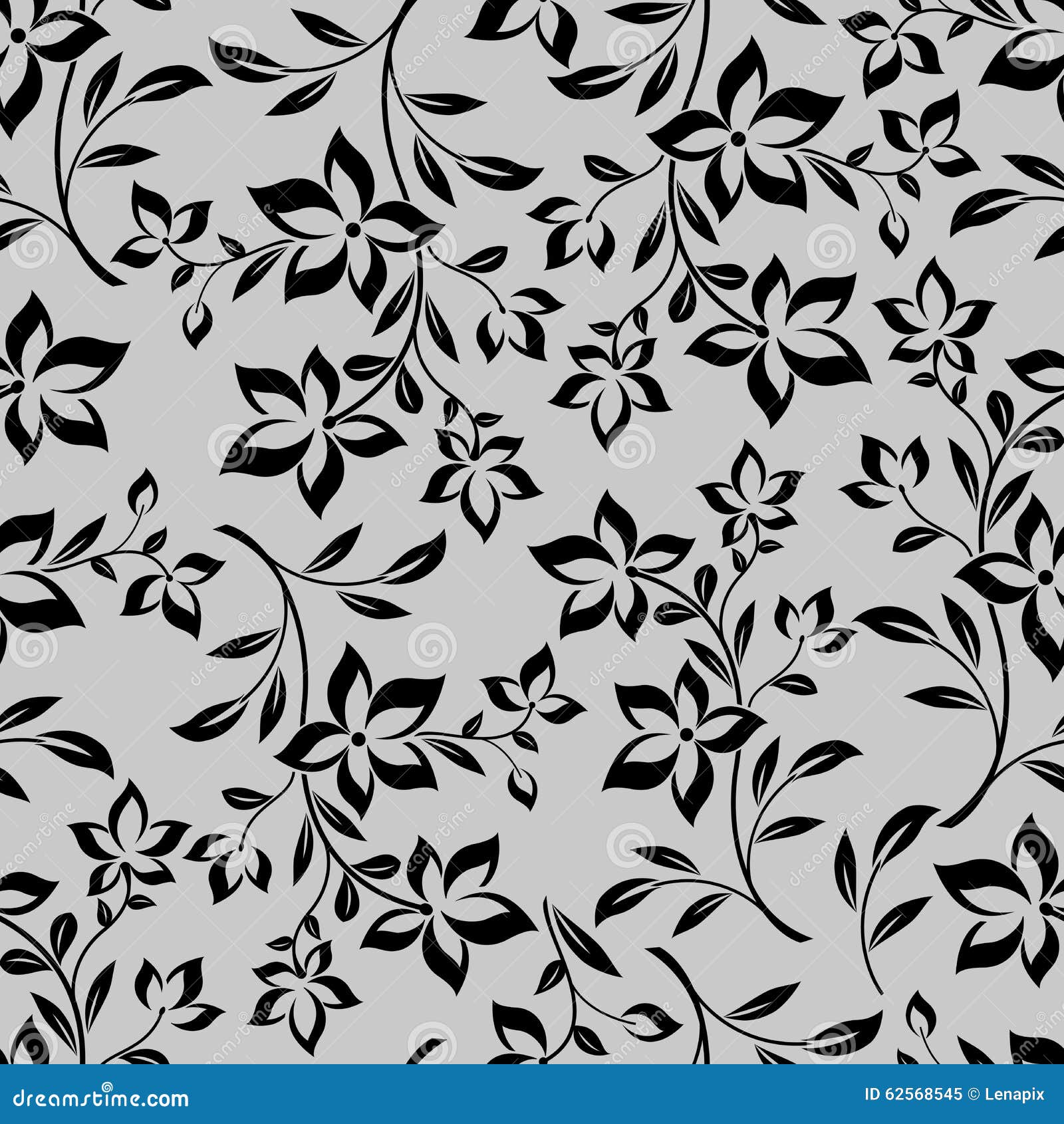 Seamless Curly Leaves Pattern. Stock Vector - Illustration of abstract ...