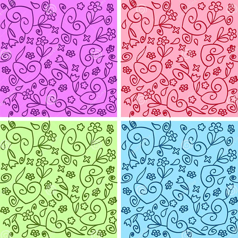 Seamless curly patterns stock vector. Illustration of girlish - 15775001
