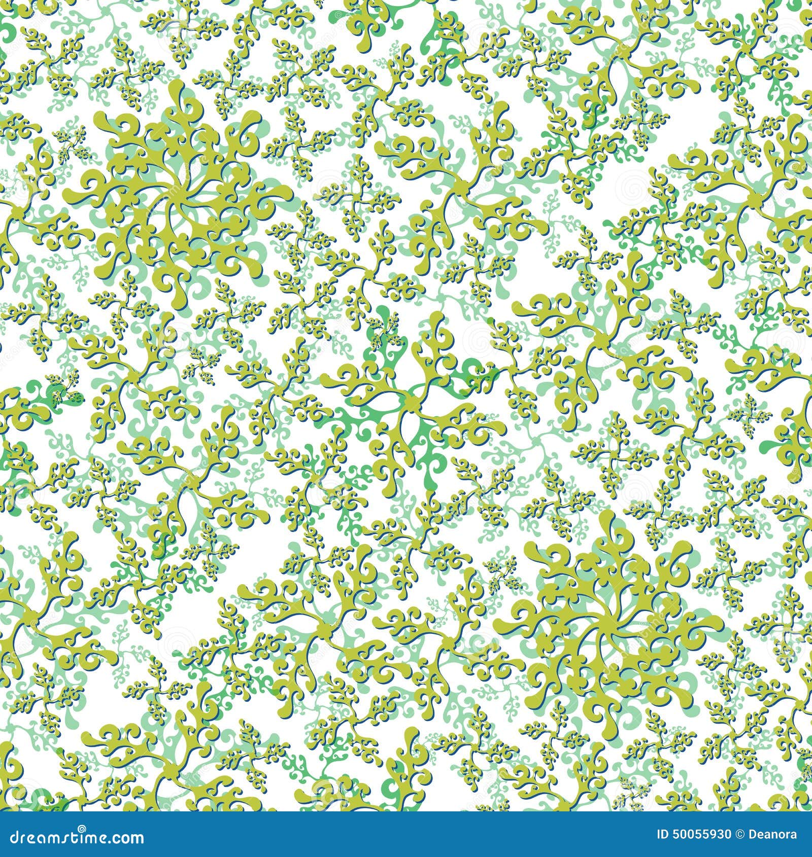 Seamless Curly Plant Style Pattern Stock Vector - Illustration of ...